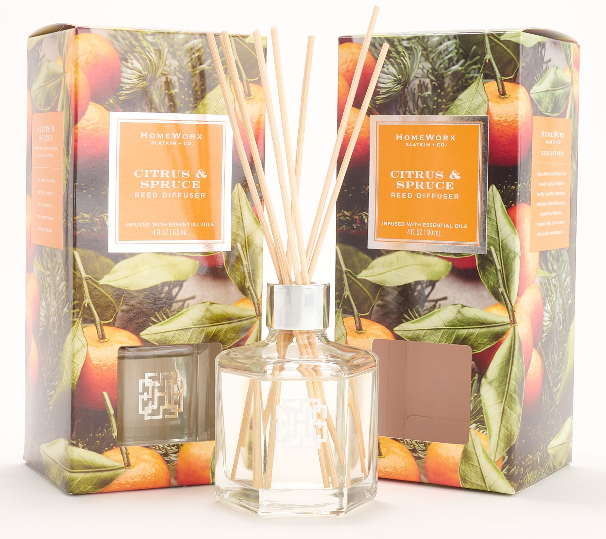 "As Is" HomeWorx by Slatkin + Co. Citrus & Spruce Reed Diffusers - QVC.com
