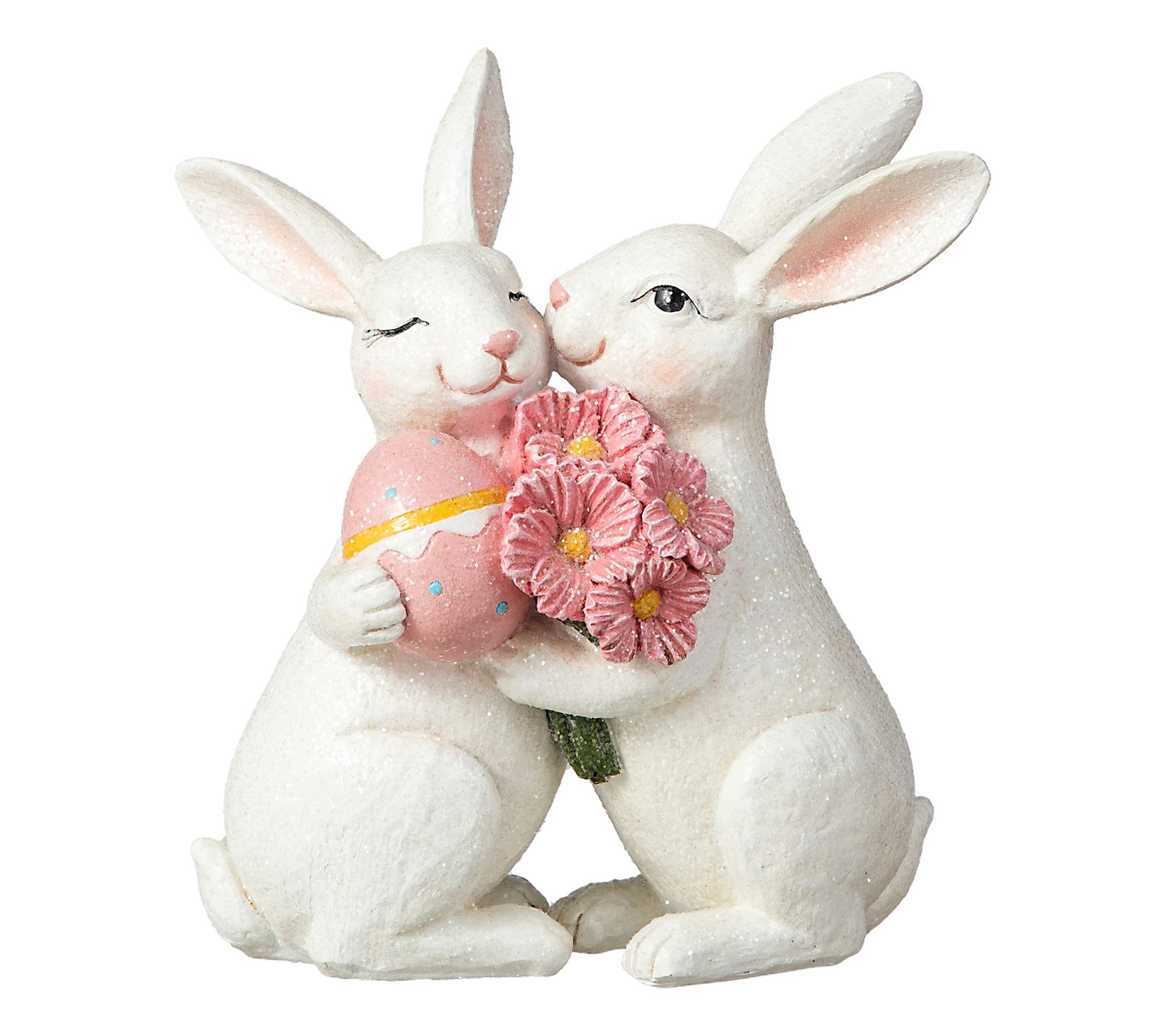 Glitzhome 7"H Easter Love Bunnies Resin Table Decor - QVC.com