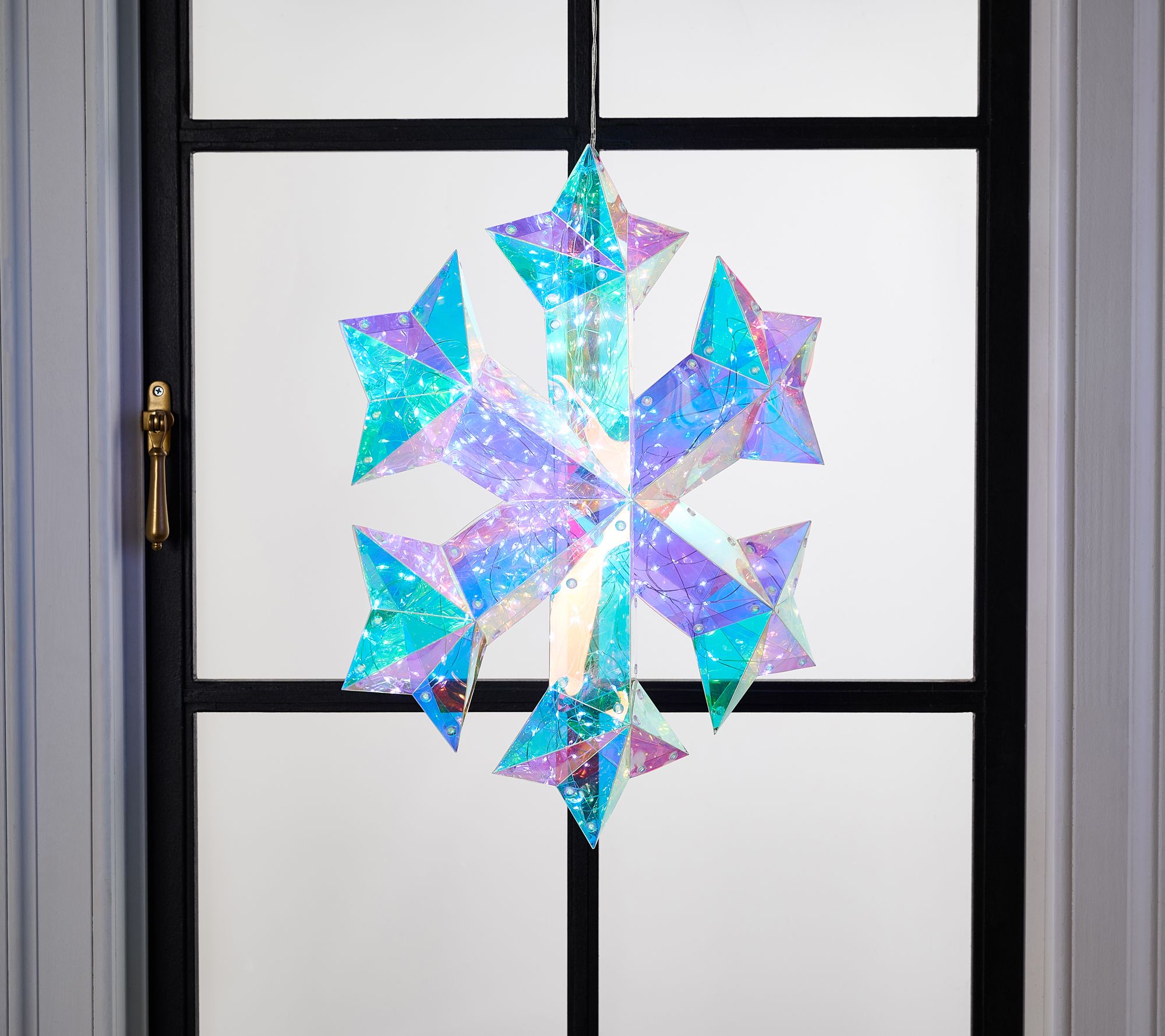 "As Is" Fierce Home Indoor/ Outdoor 17" Iridescent LED Snowflake - QVC.com