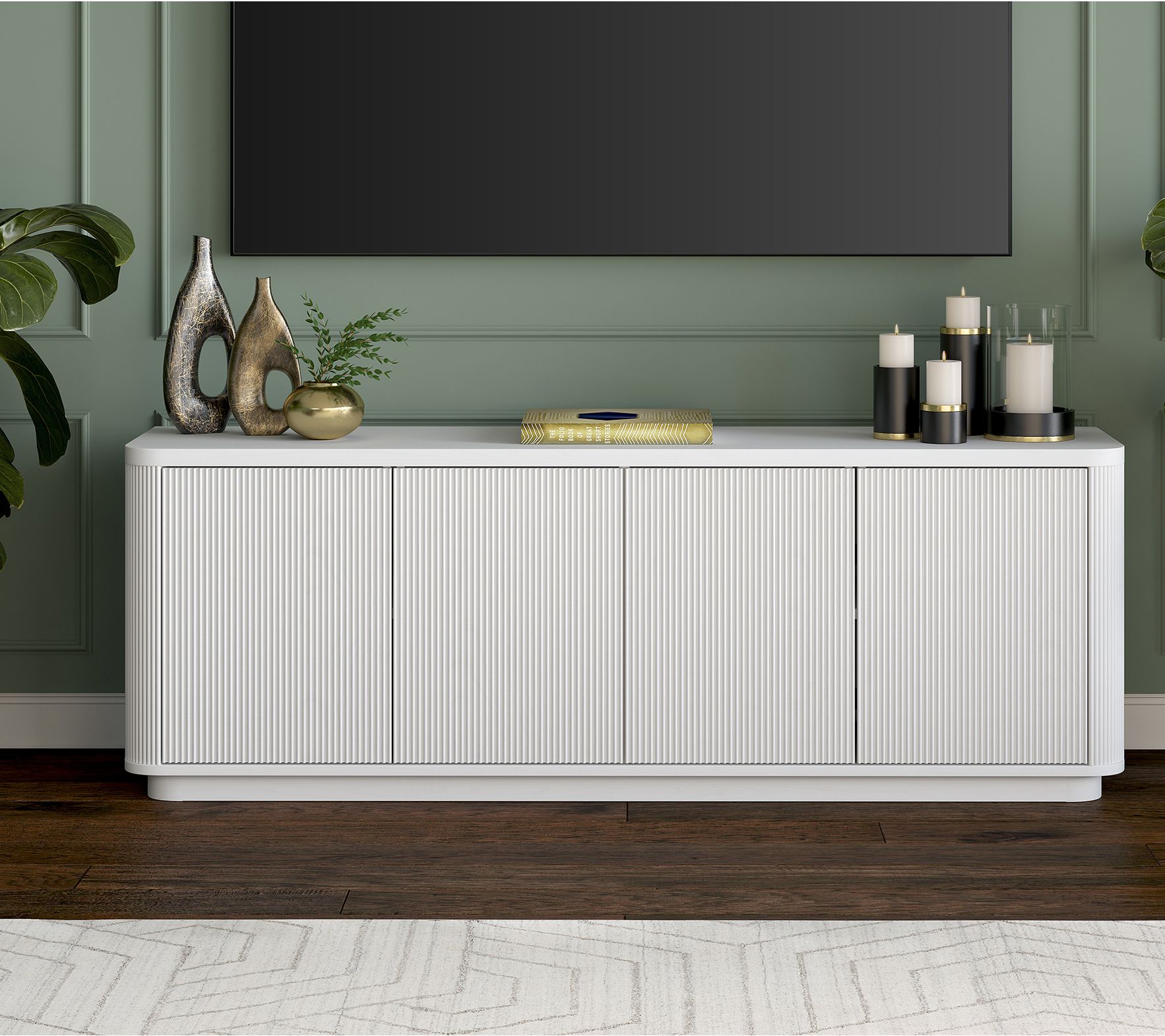 Hudson&Canal Easton Rectangular TV Stand for TV's up to 75" - QVC.com