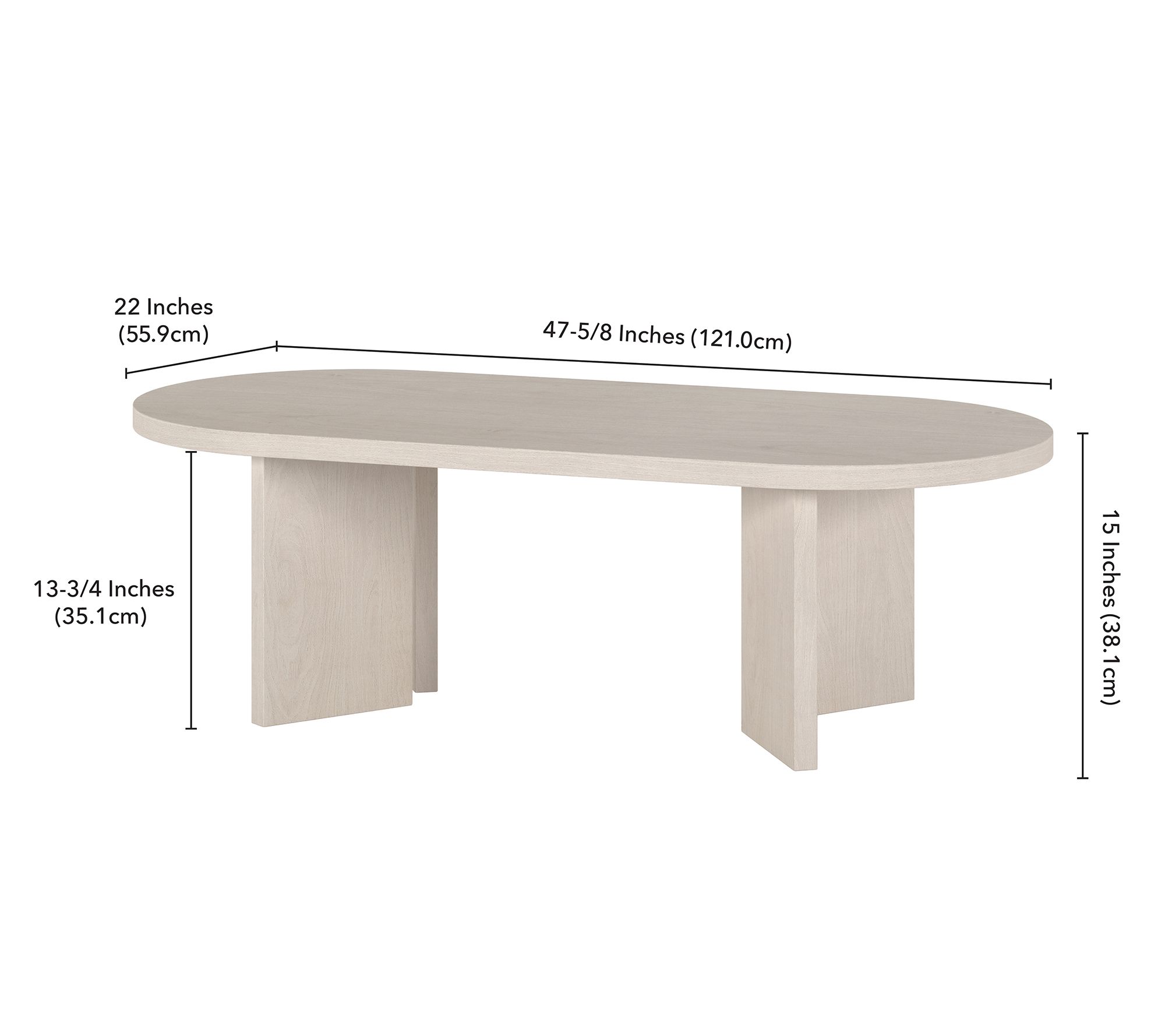 Hudson&Canal Alma 48" Wide Oval Coffee Table - QVC.com