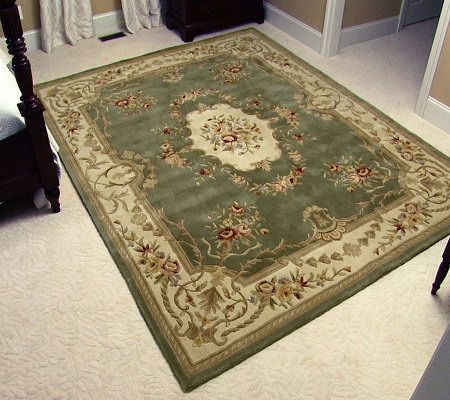 Royal Palace Floral Pendant Medallion 8'X10 Handmade Wool Rug - QVC.com