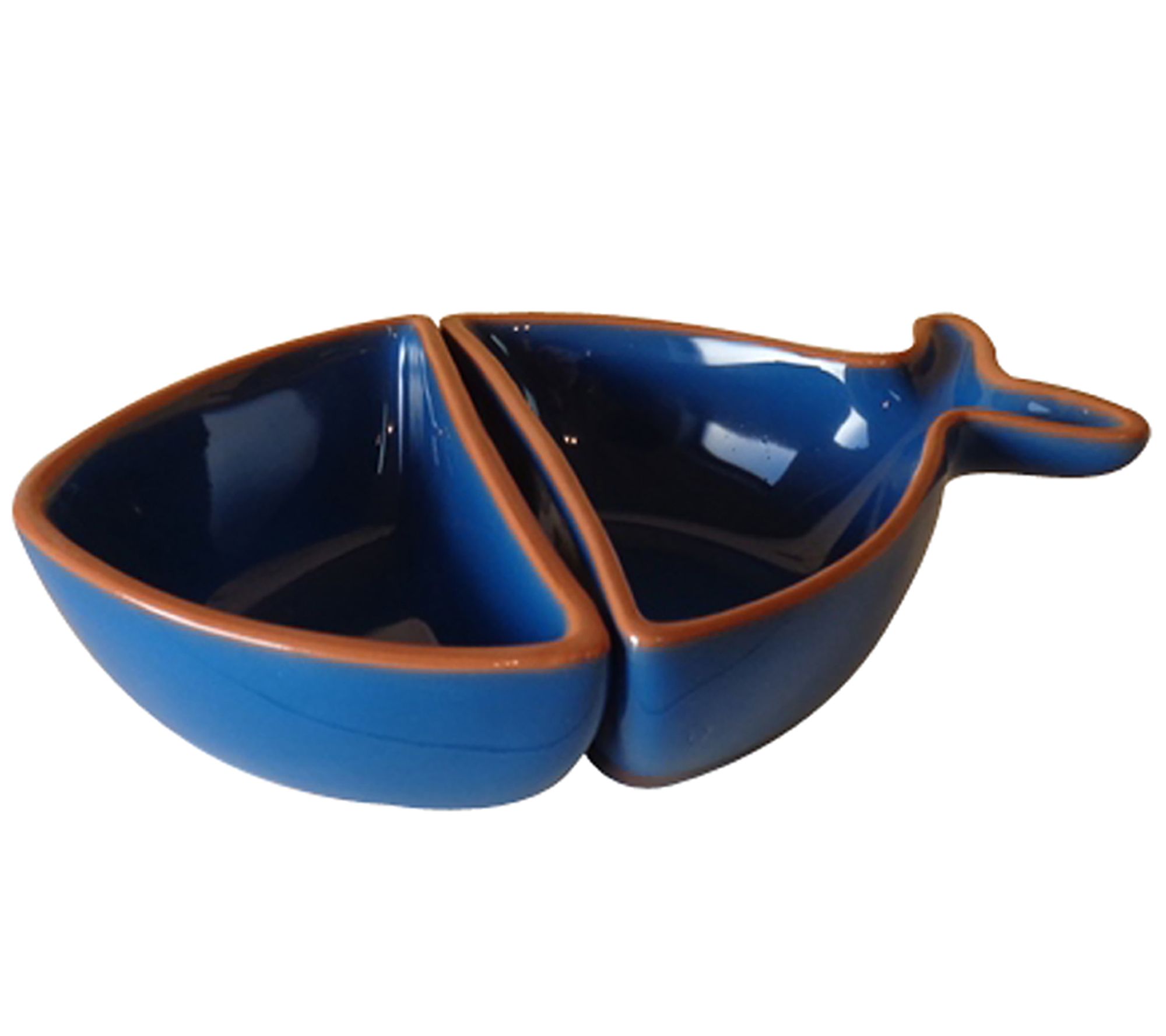 Euro Ceramica Pescador 2-Piece Blue Fish Bowl Set - QVC.com