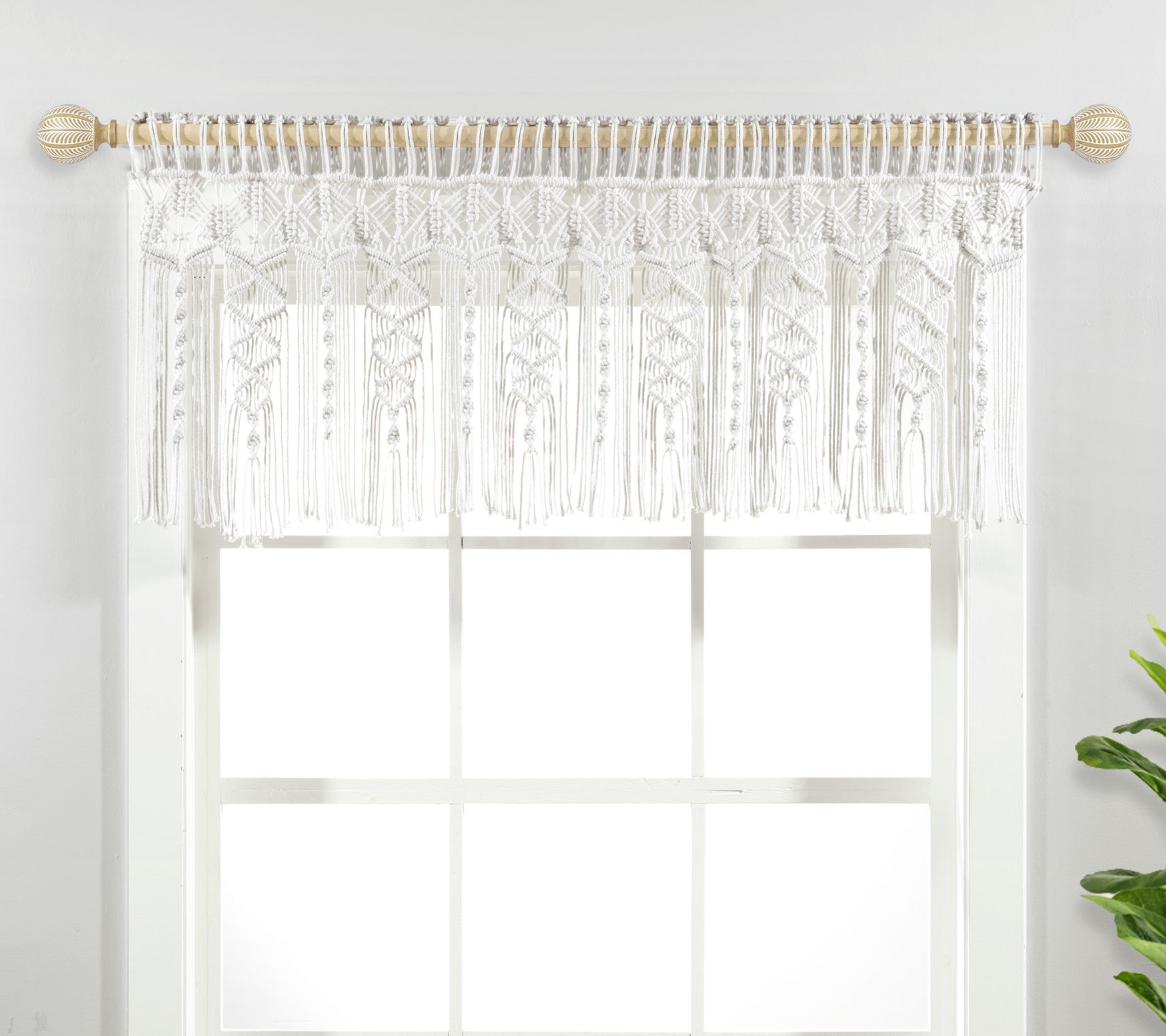 Boho Macrame Textured Cotton Valance by Lush Decor - QVC.com