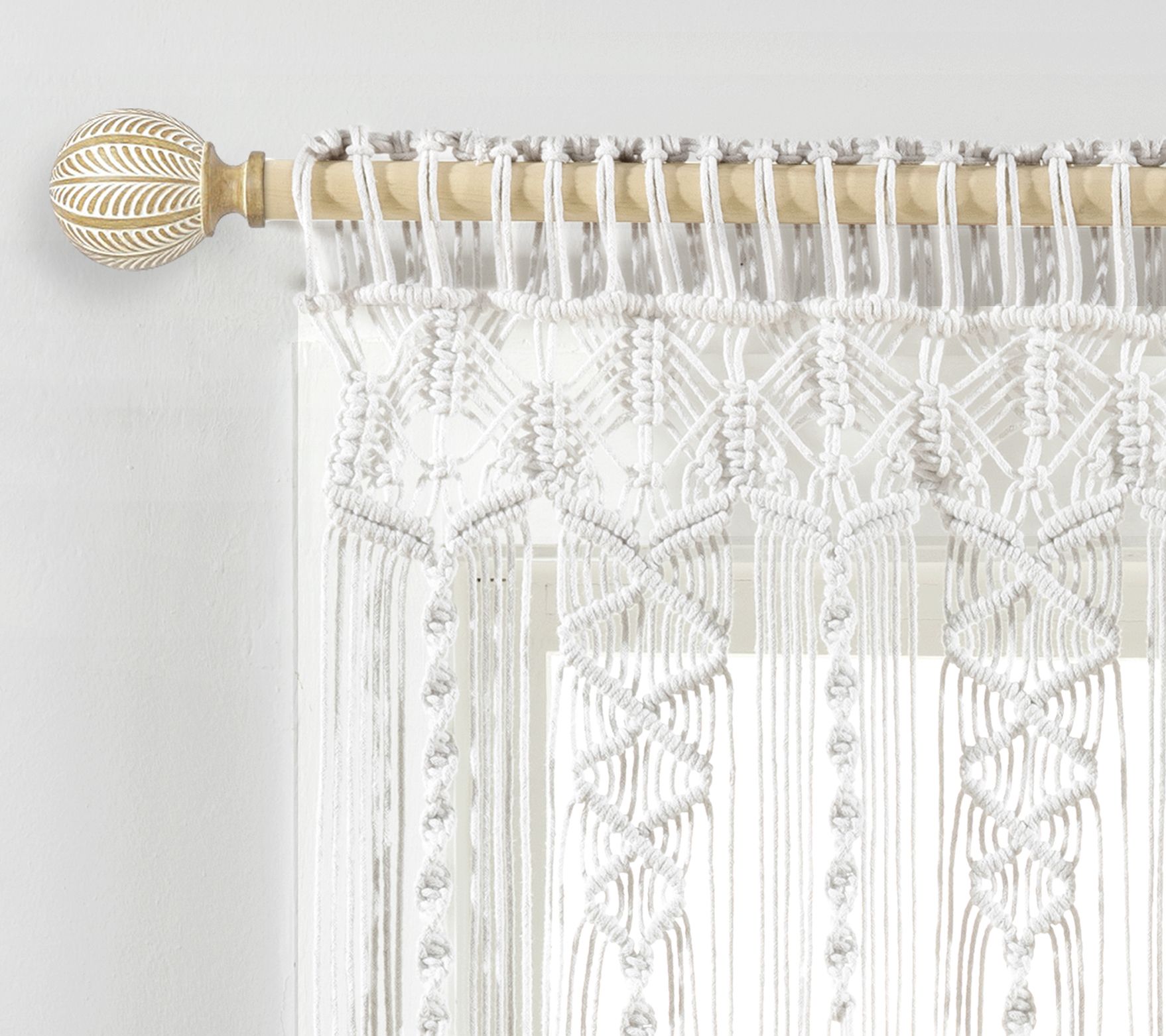 Boho Macrame Textured Cotton Valance by Lush Decor - QVC.com
