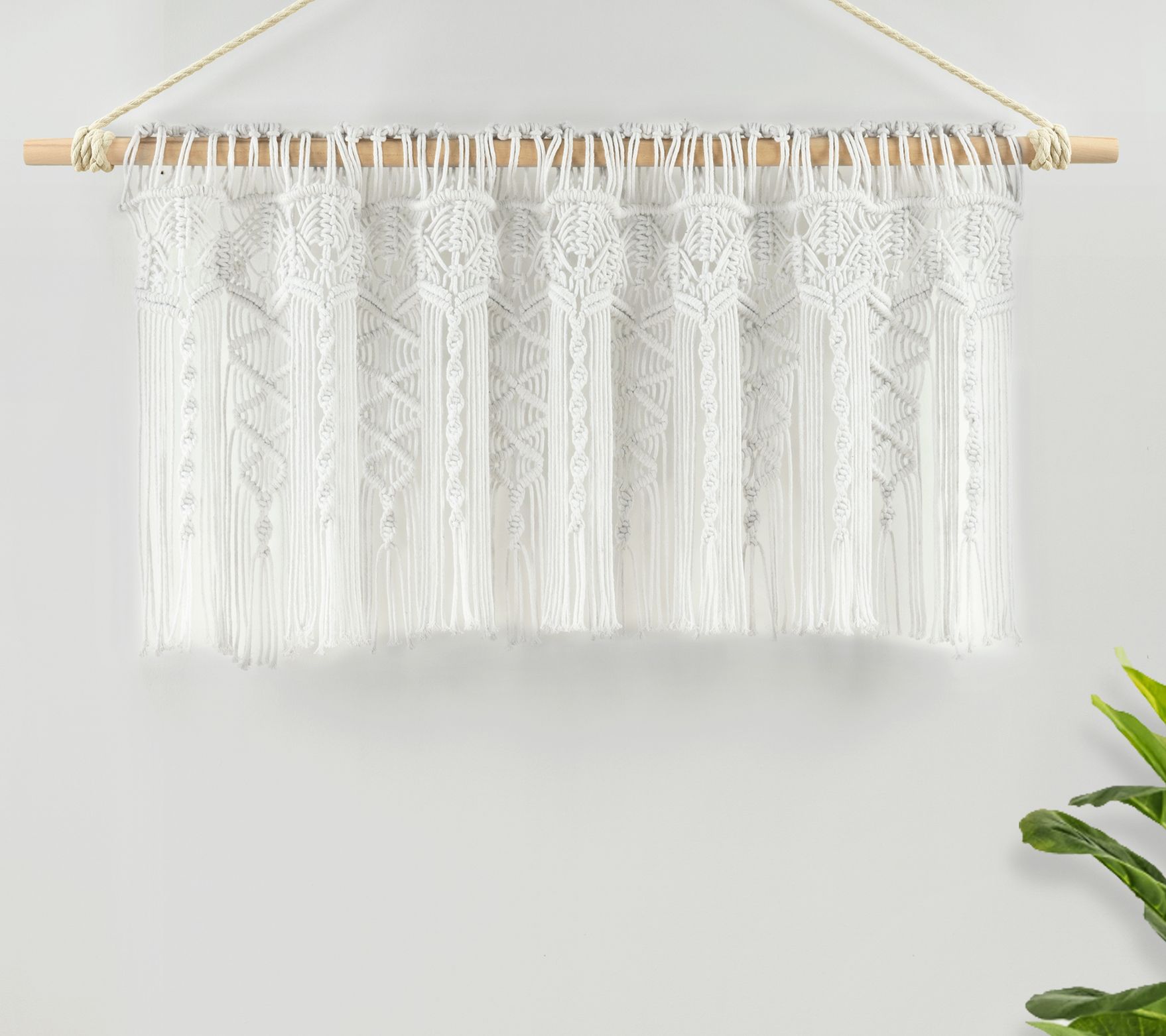 Boho Macrame Textured Cotton Valance by Lush Decor - QVC.com