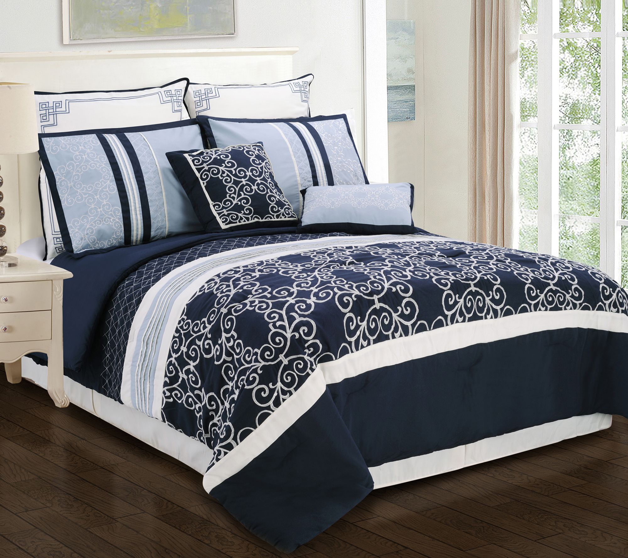 Superior Clarissa 8pc Traditional Bedding Set, King - QVC.com