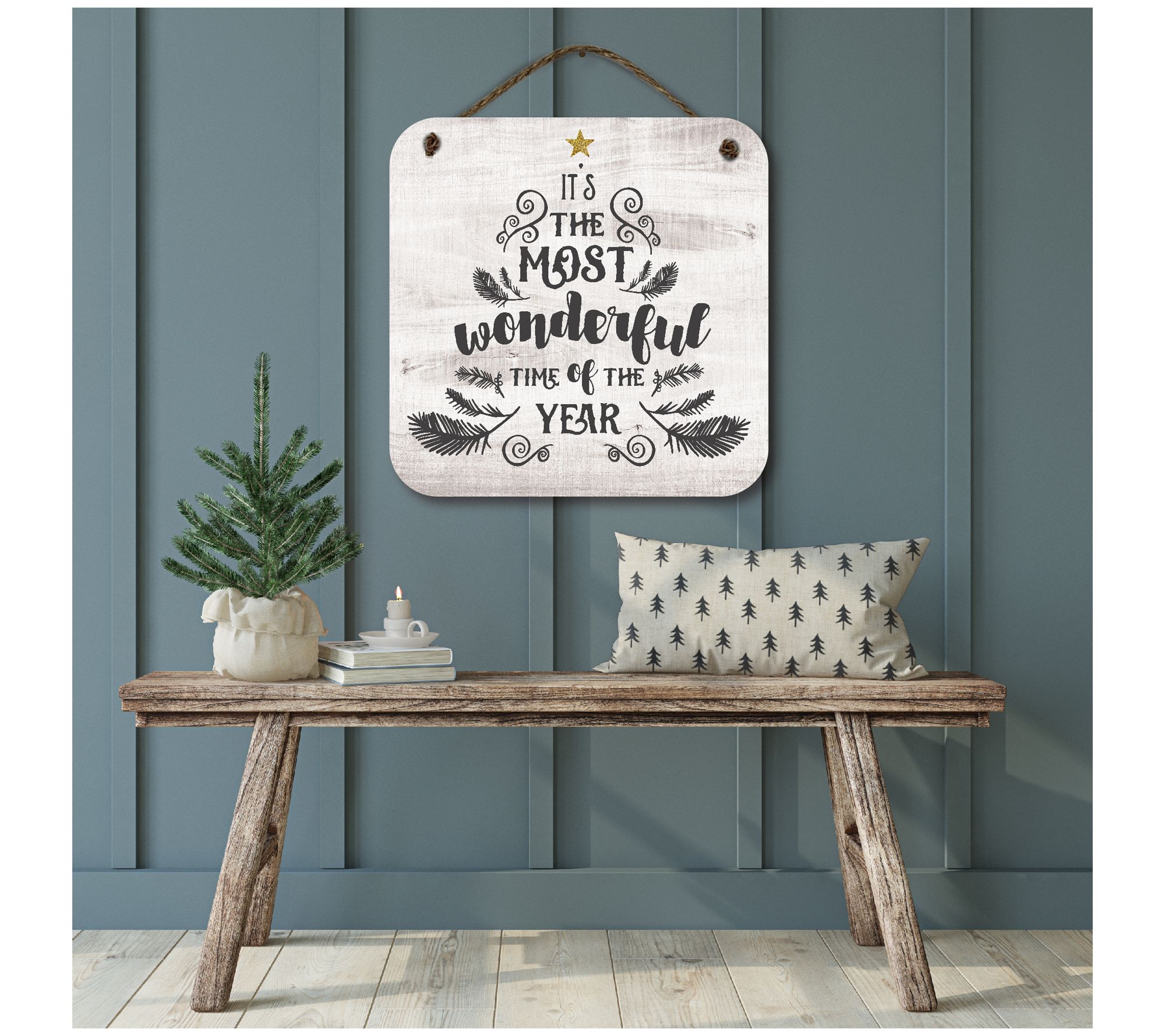 Courtside Market Most Wonderful Time 16x16 Hanging Sign - QVC.com