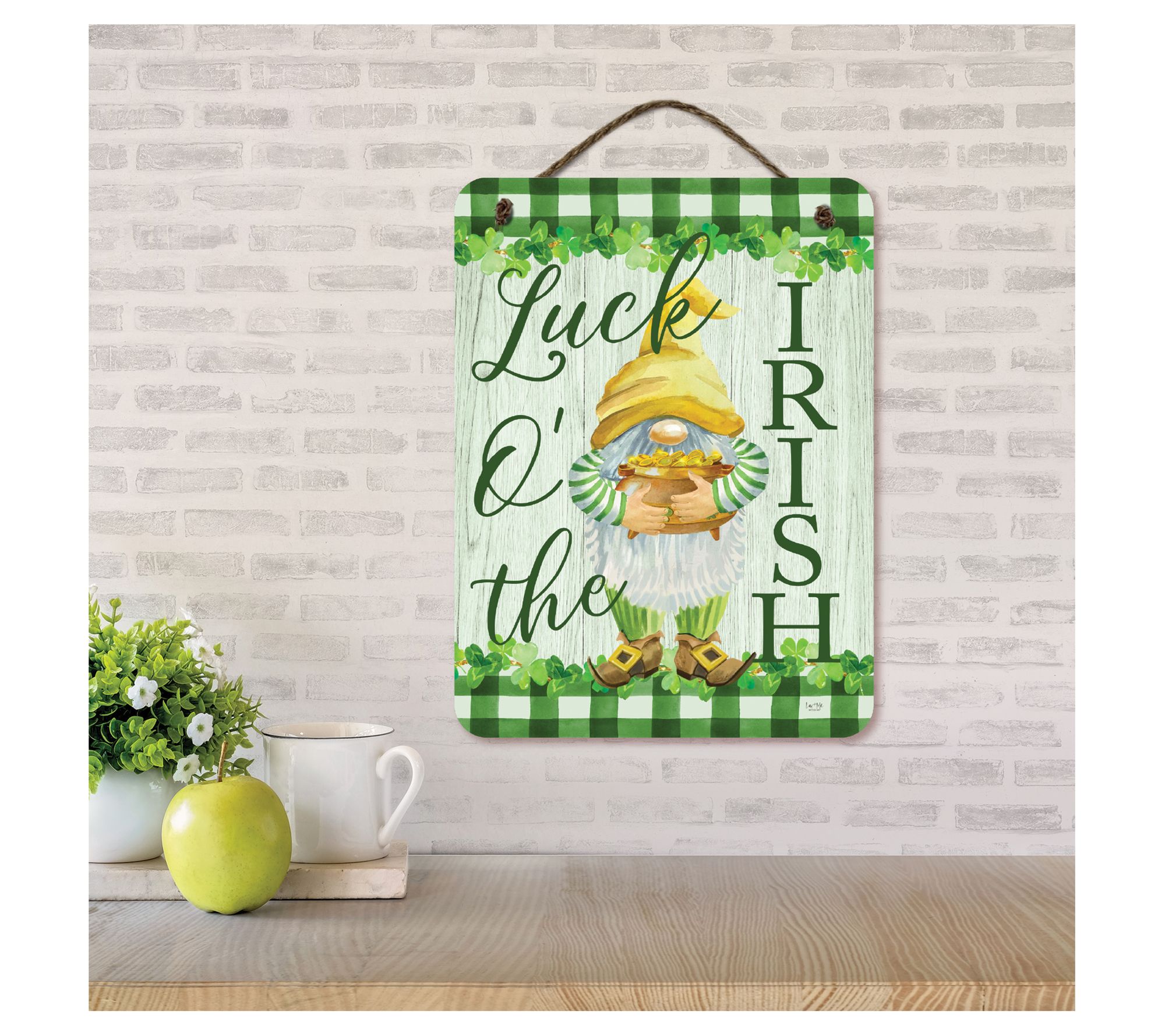 Courtside Market Luck O' The Irish 12x16 Hanging Sign - QVC.com
