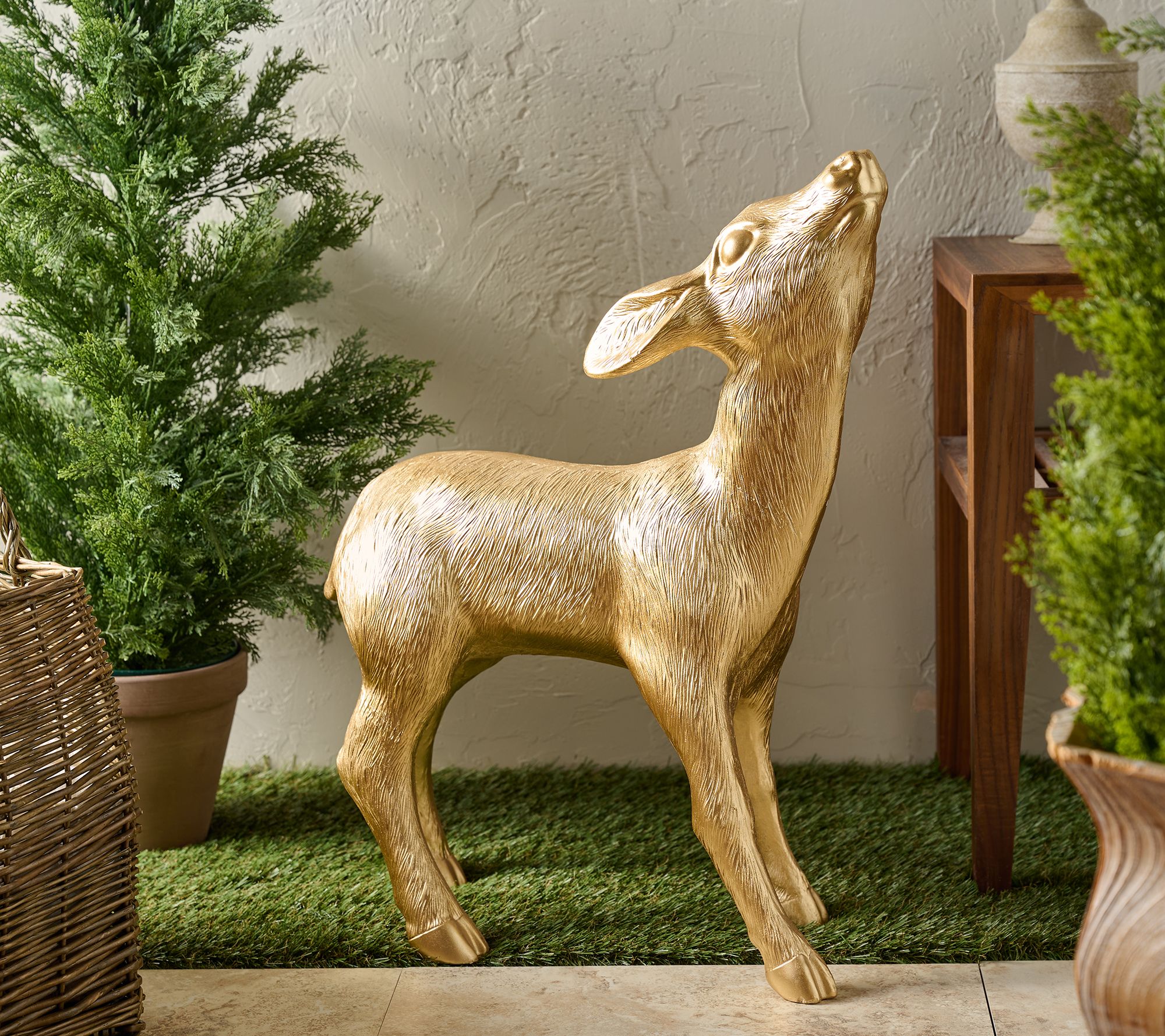 28" Indoor/Outdoor Oversized Reindeer Calf by Kim Gravel - QVC.com