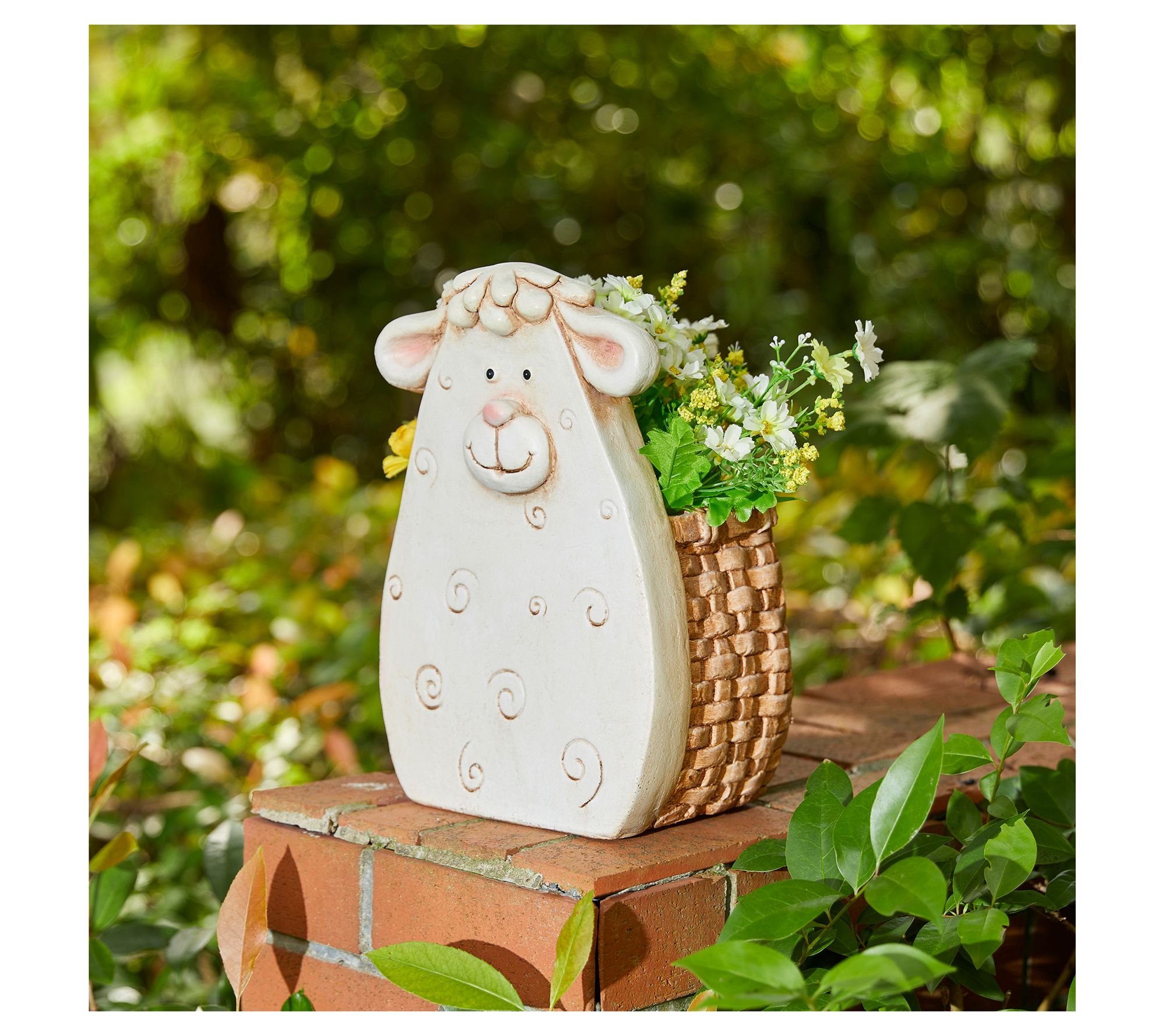 Glitzhome 12.5'H MGO Cute Statue Planter - QVC.com