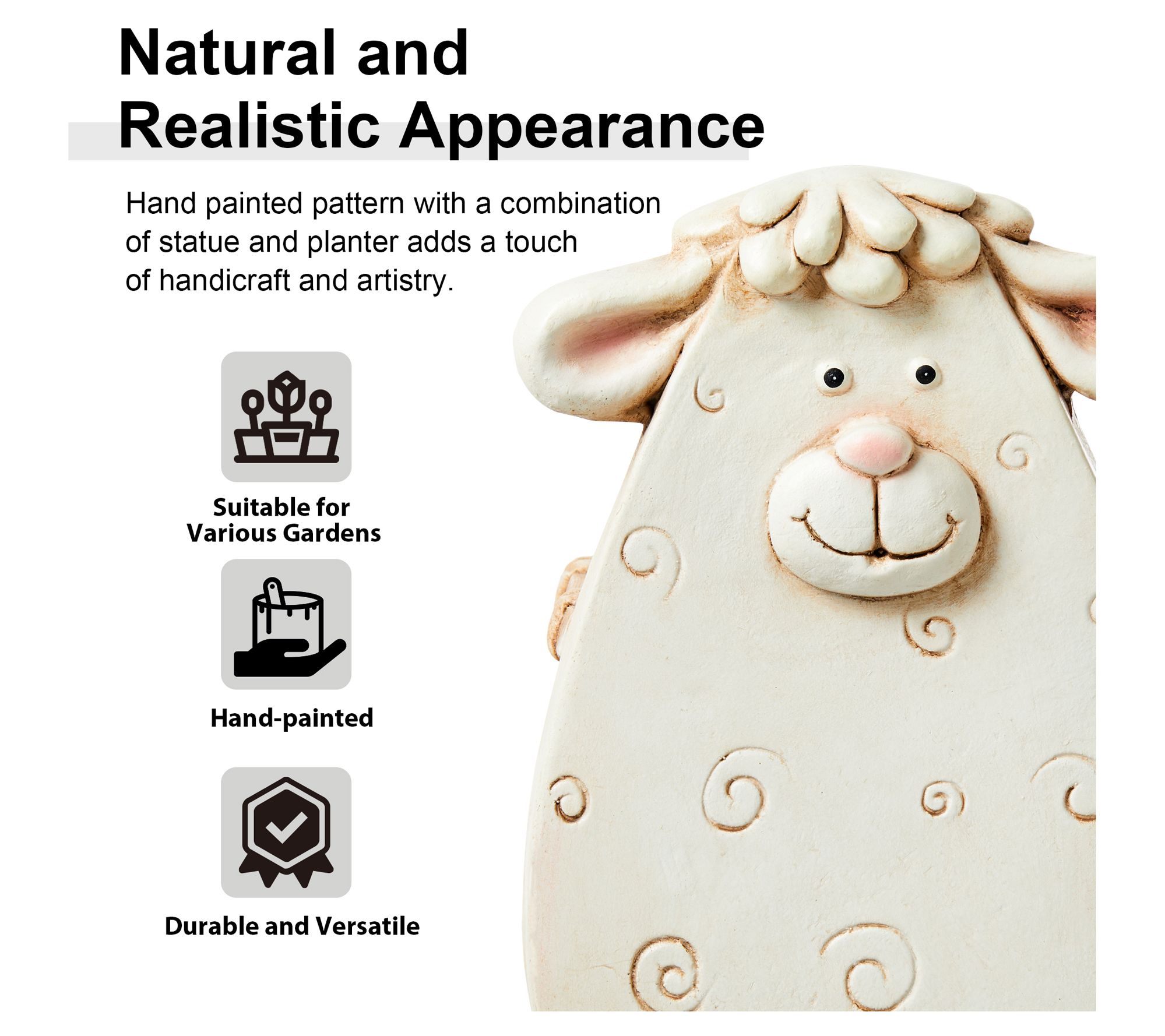 Glitzhome 12.5'H MGO Cute Statue Planter - QVC.com