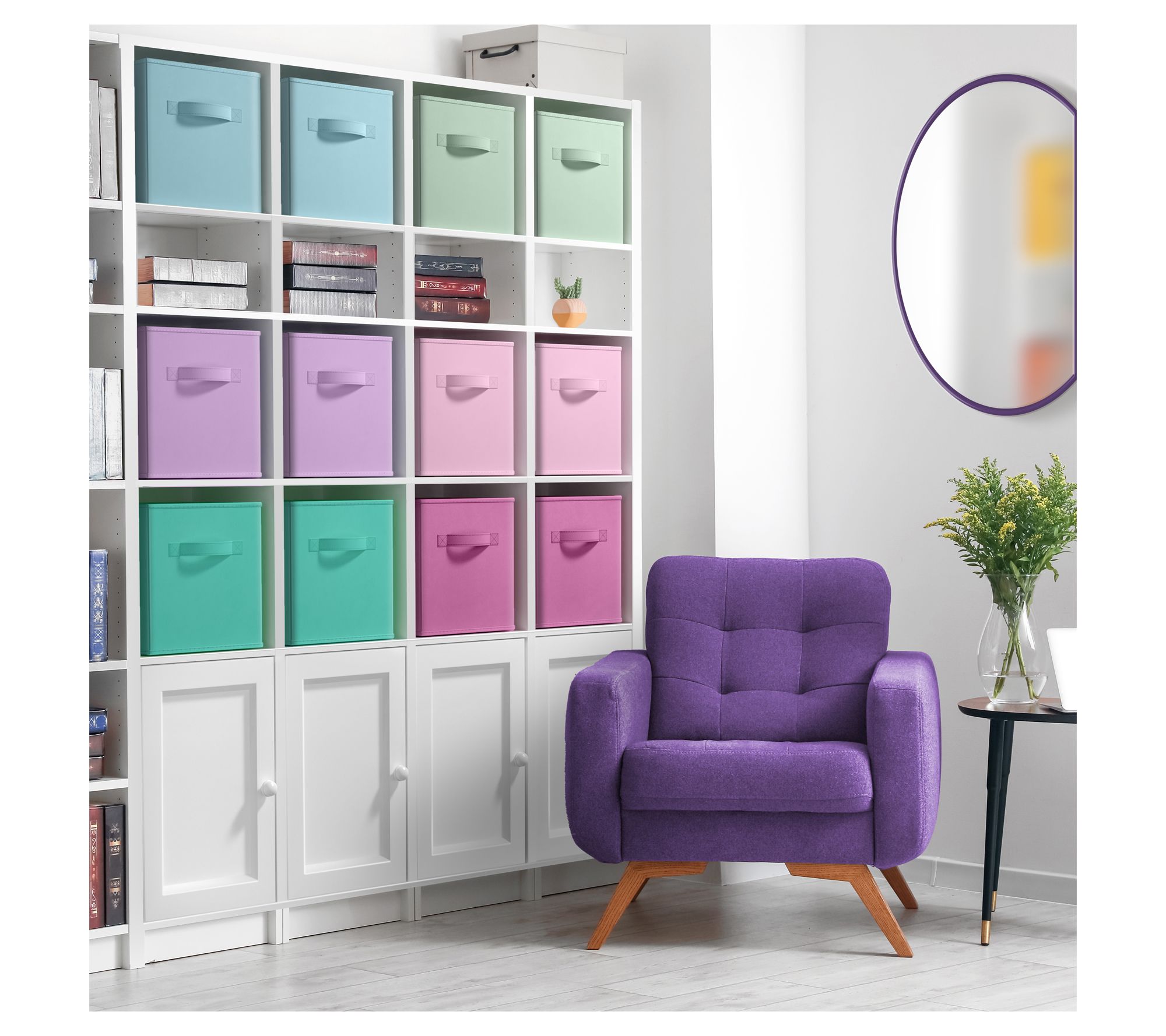 Sorbus 11" Storage Bins with Handles, 12 Pack Pastel Set 2 - QVC.com