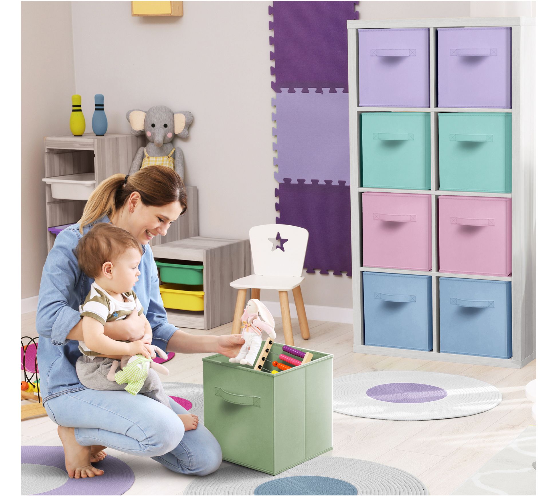 Sorbus 11" Storage Bins with Handles, 12 Pack Pastel Set 2 - QVC.com