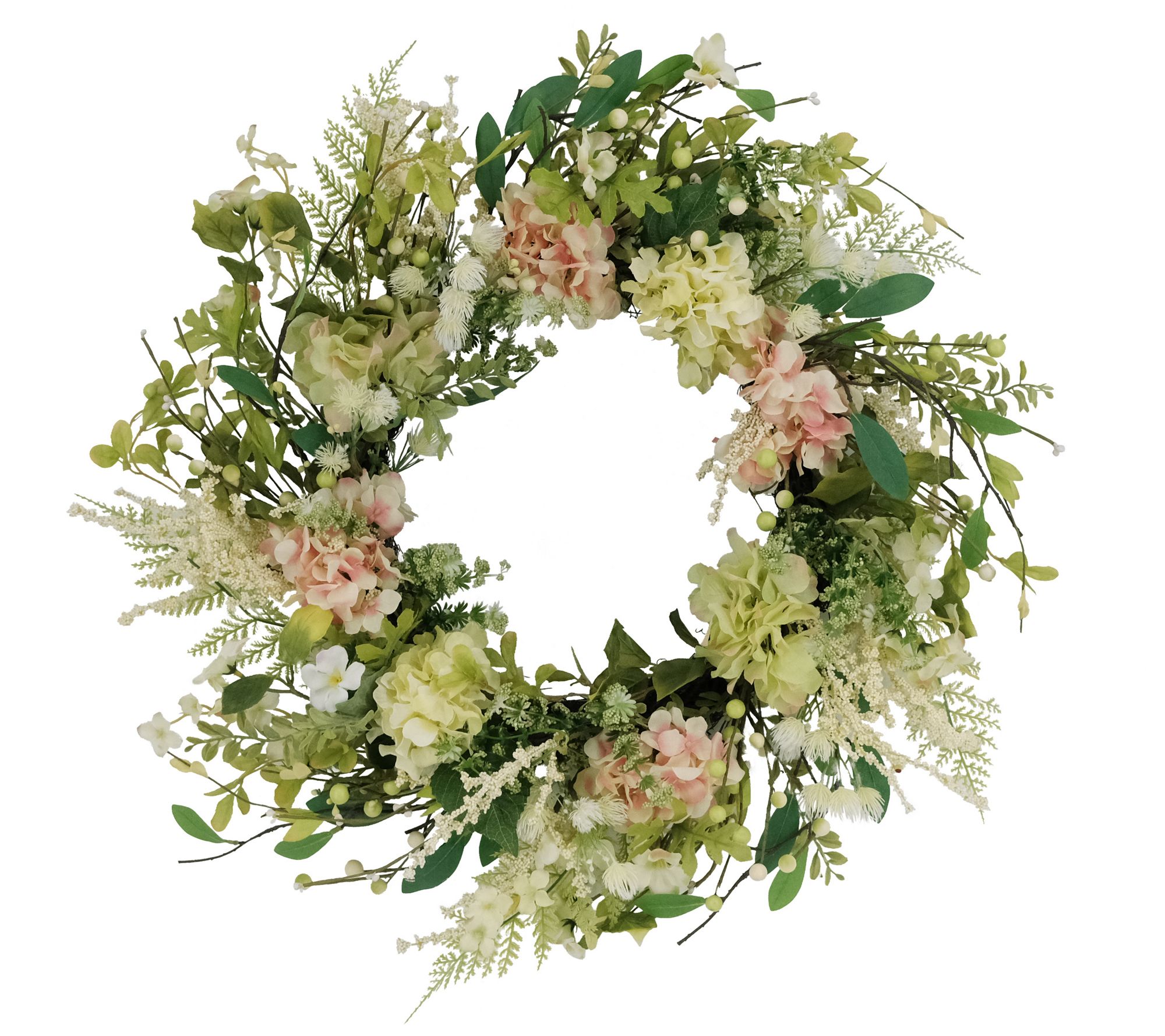 Puleo 24" Hydrangea and Dogwood Floral Spring Wreath - QVC.com