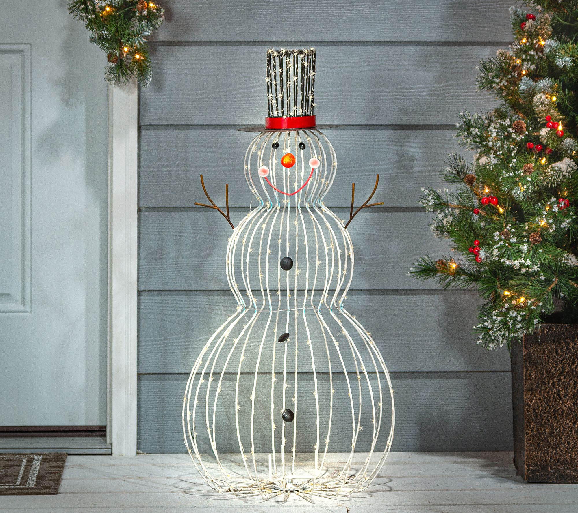 33"H Electric Metal Snowman Outdoor Decor by Gerson Co - QVC.com