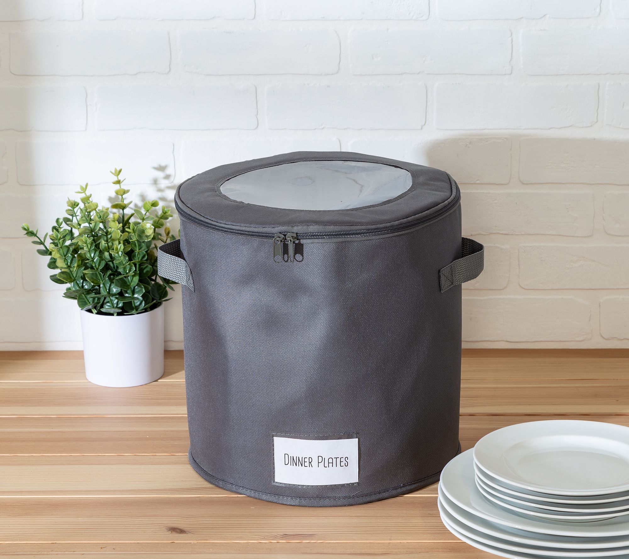 Honey-Can-Do 12" Round Dinnerware Plate Storage Box - QVC.com