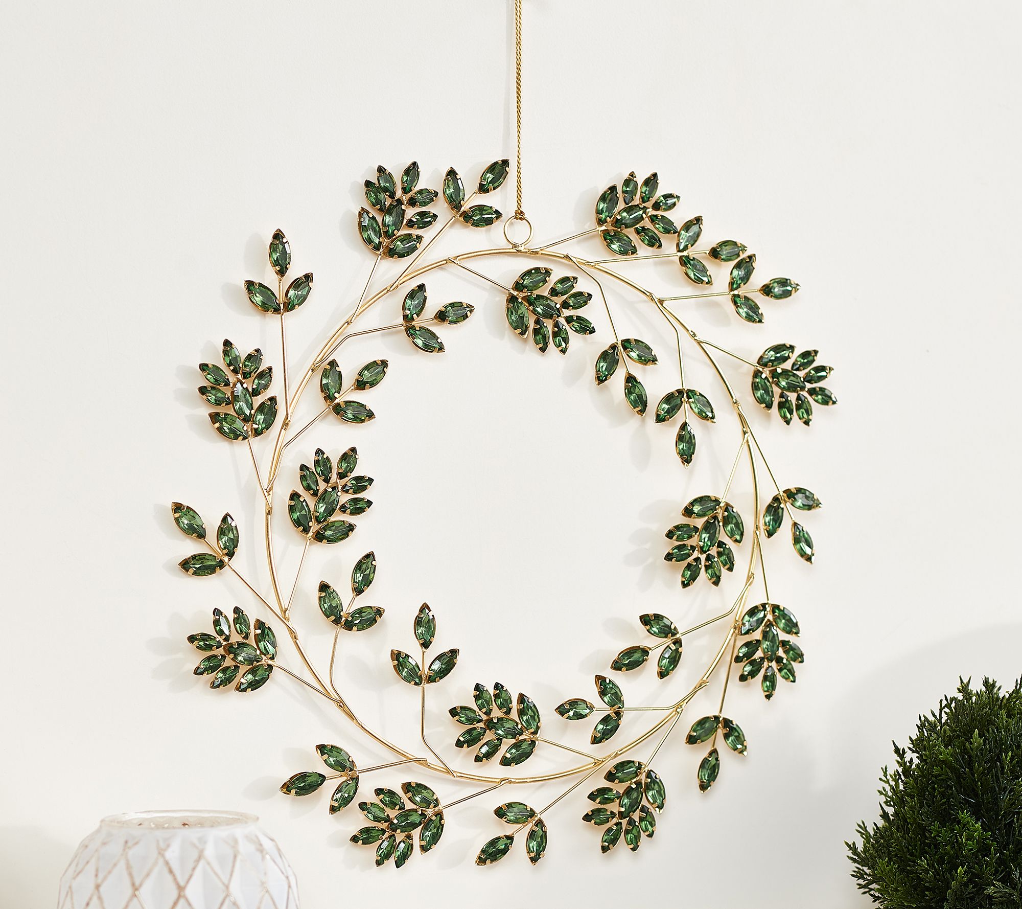 "As Is" Martha Stewart 12" Metal & Rhinestone Wreath - QVC.com