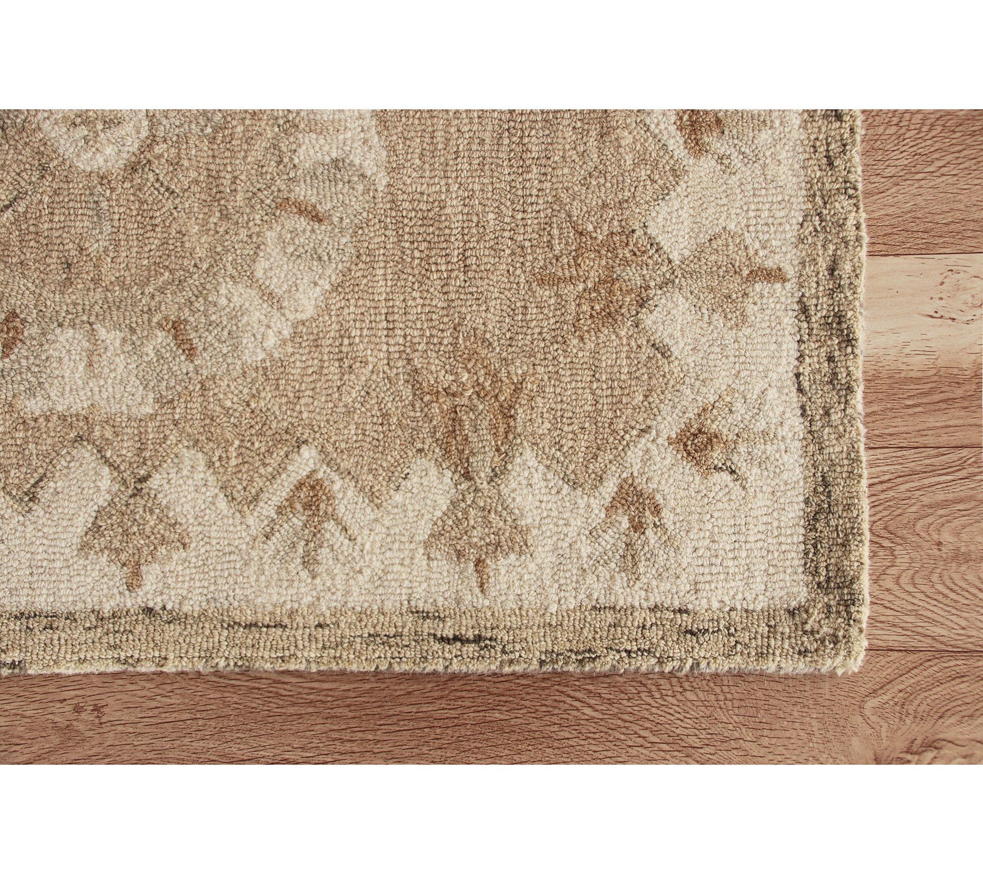 Ox Bay Beige Medallion Wool Runner Indoor Rug,2'3" x 6'9" - QVC.com