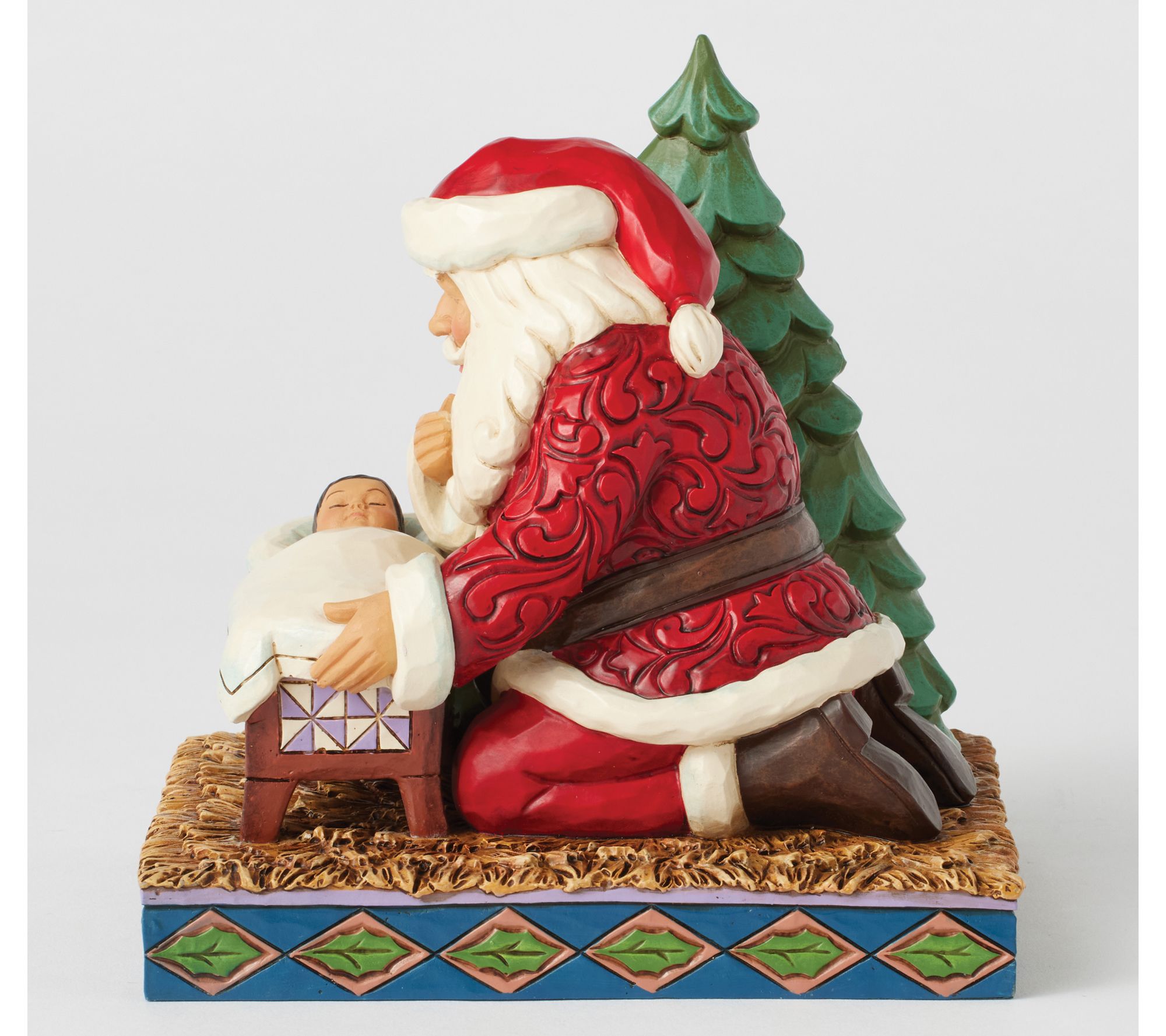 Jim Shore Santa Kneeling Over Baby Jesus Figurine 5.7in H - QVC.com