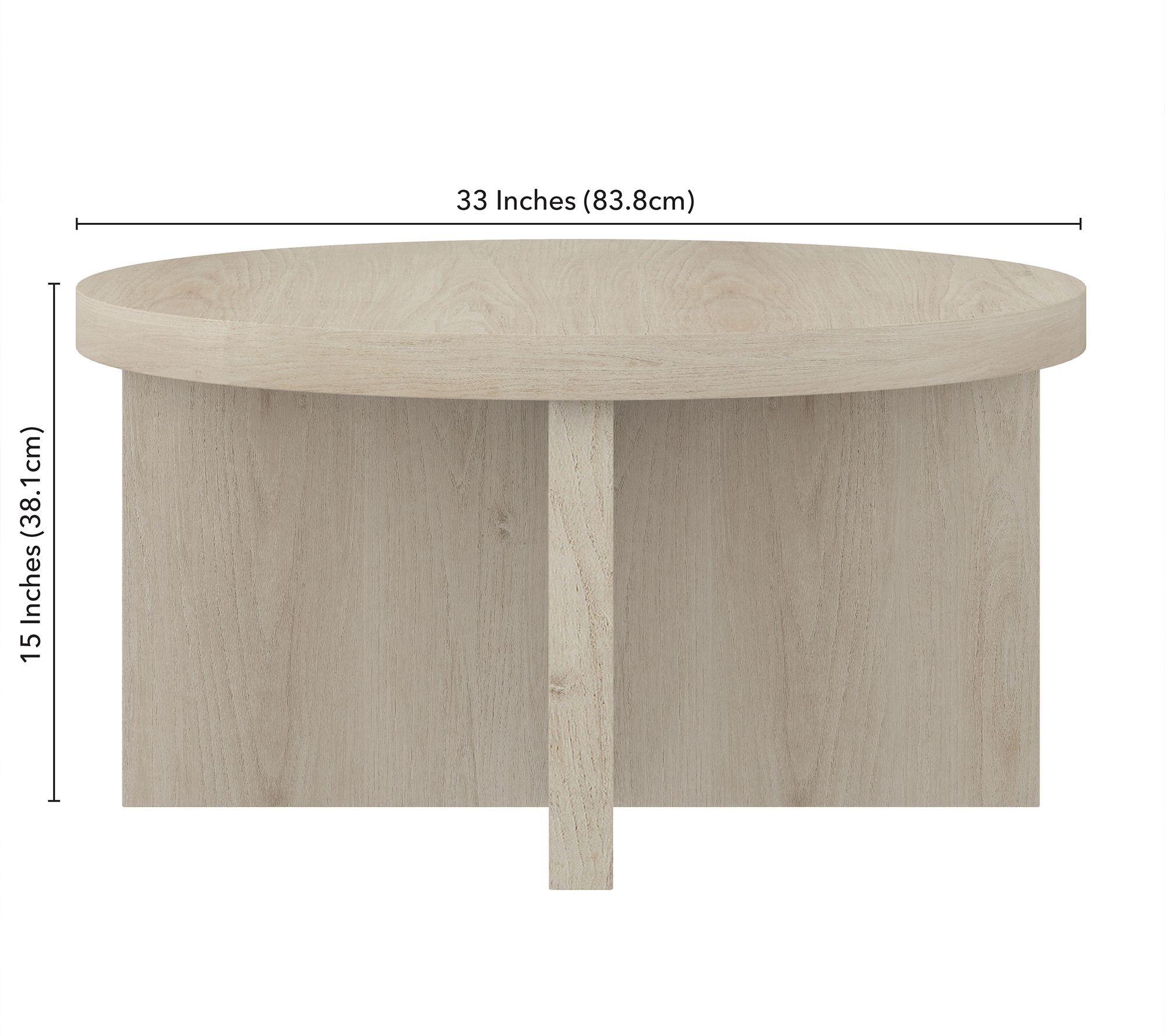 Hudson&Canal Elna 33" Wide Round Coffee Table - QVC.com