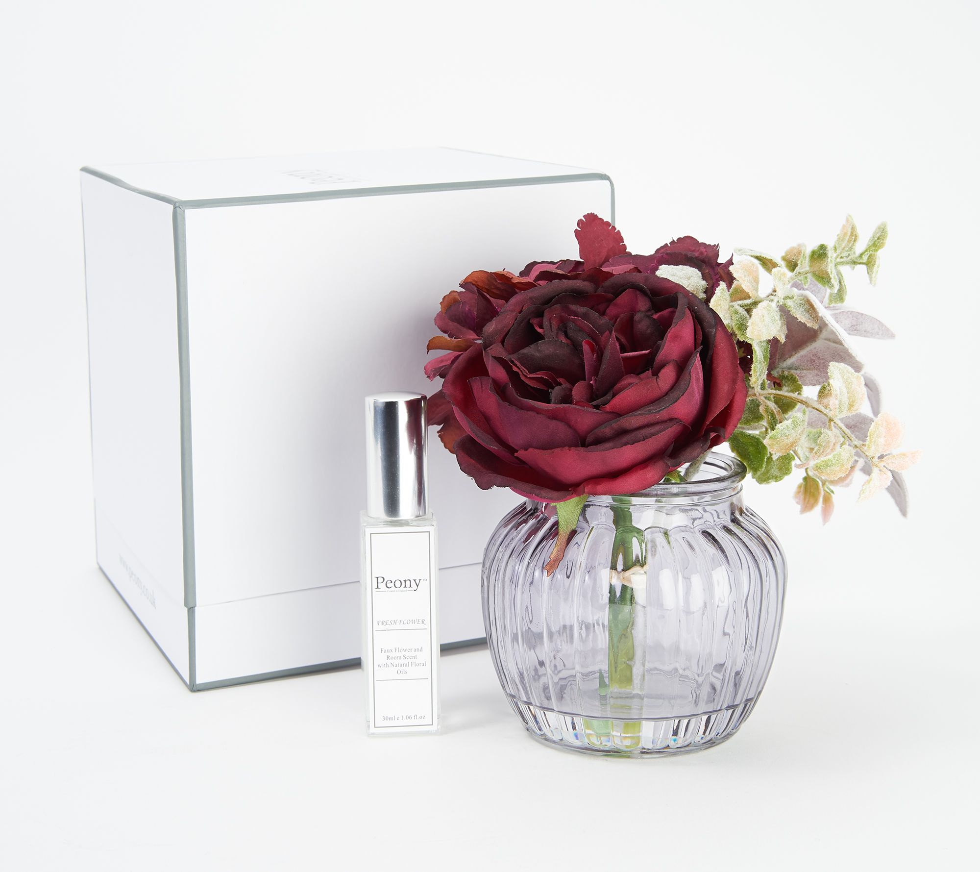 As Is Floral Arrangement In Vase W Spray By Peony Qvc