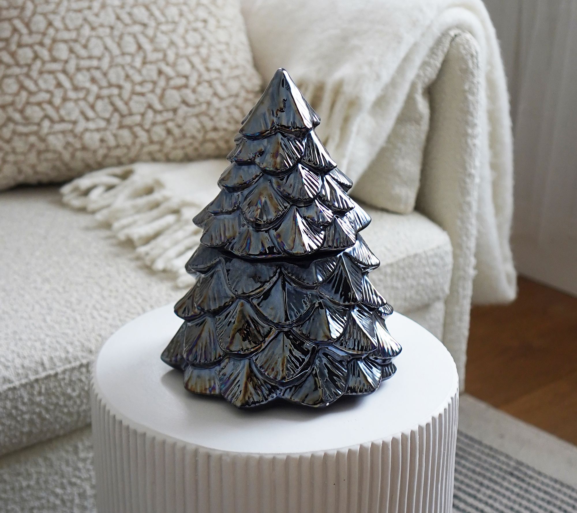 HomeWorx by Slatkin + Co. Black Ceramic Tree Candle Tree Candle - QVC.com