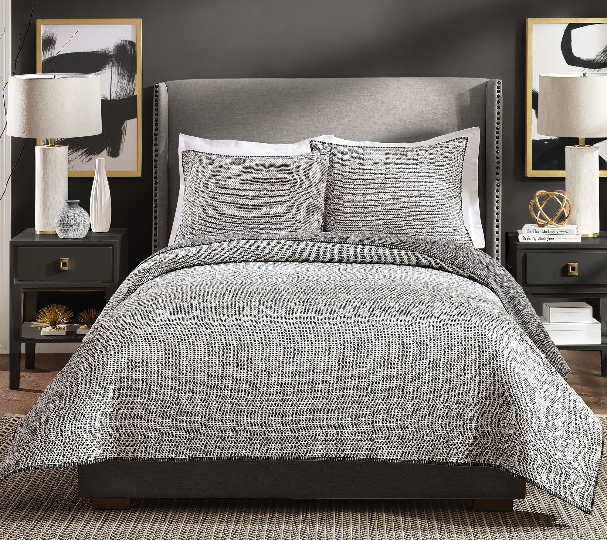Ayesha Curry Graphite KG Quilt - QVC.com