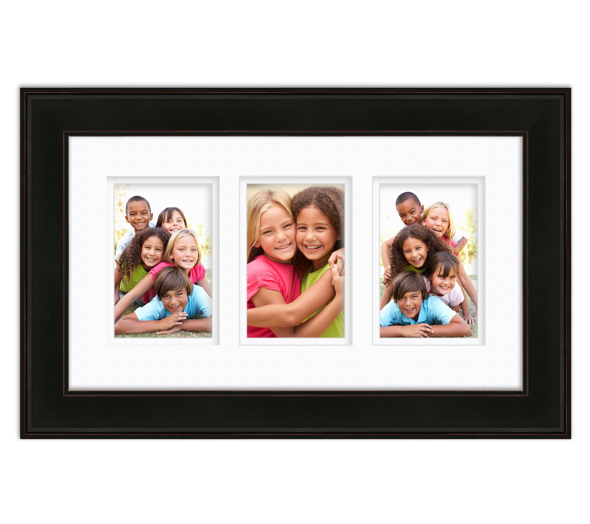 Courtside Market Gardenia Black 9x16 Frame, 3-4x6 Photos - QVC.com