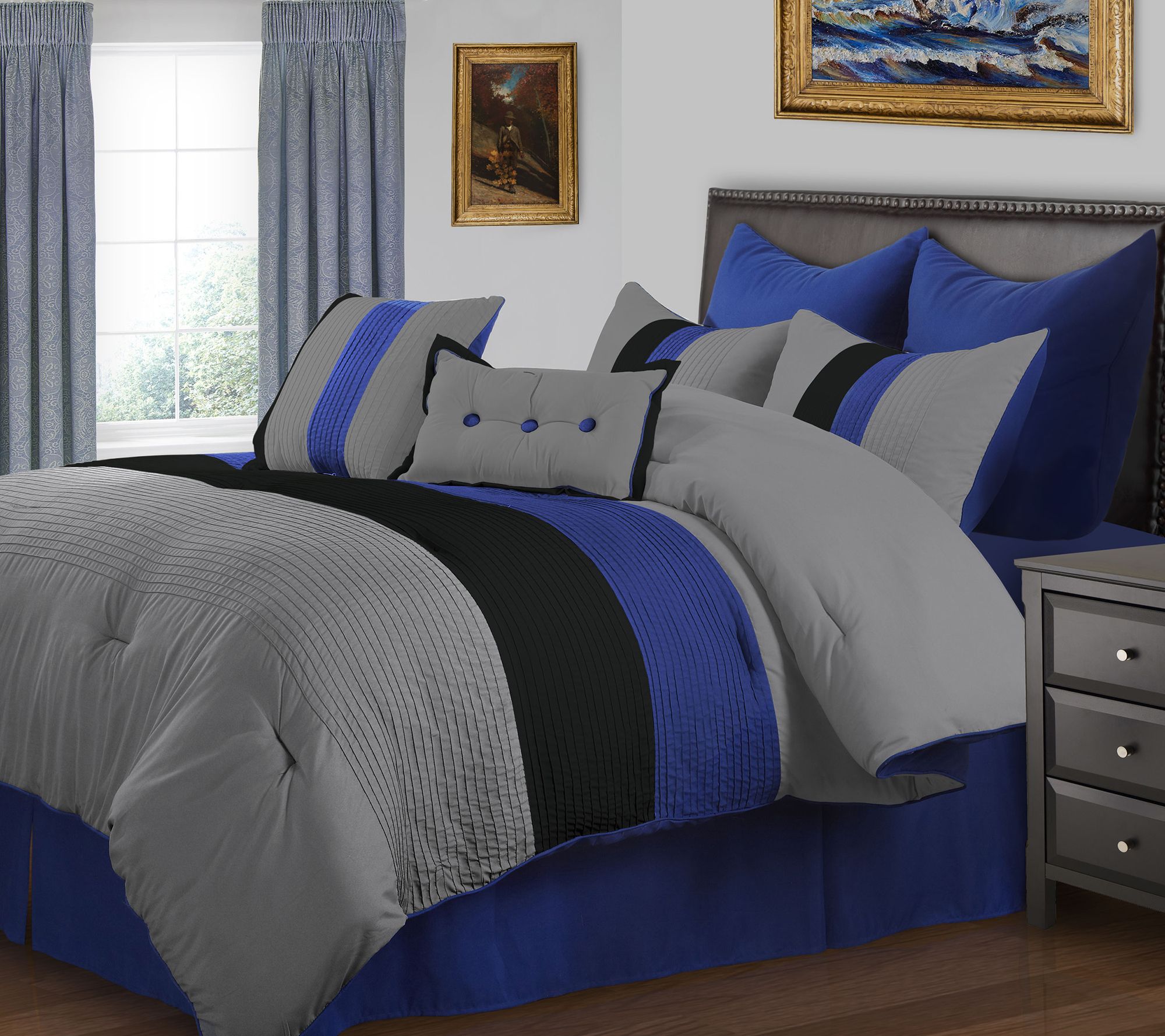 Superior Florence 8-Piece Modern Bed Set,California King - QVC.com