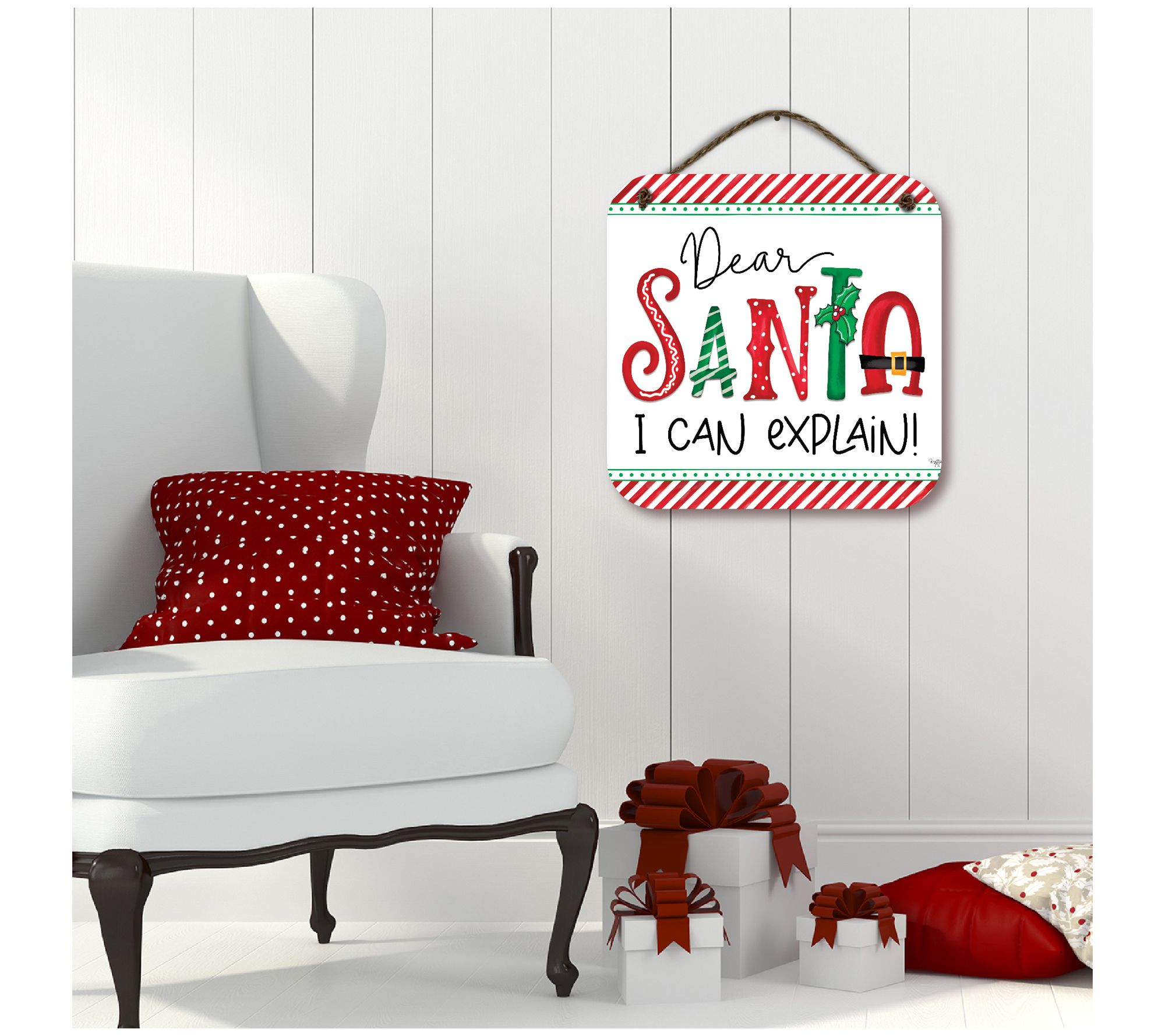 Courtside Market Dear Santa 16x16 Hanging Sign - QVC.com