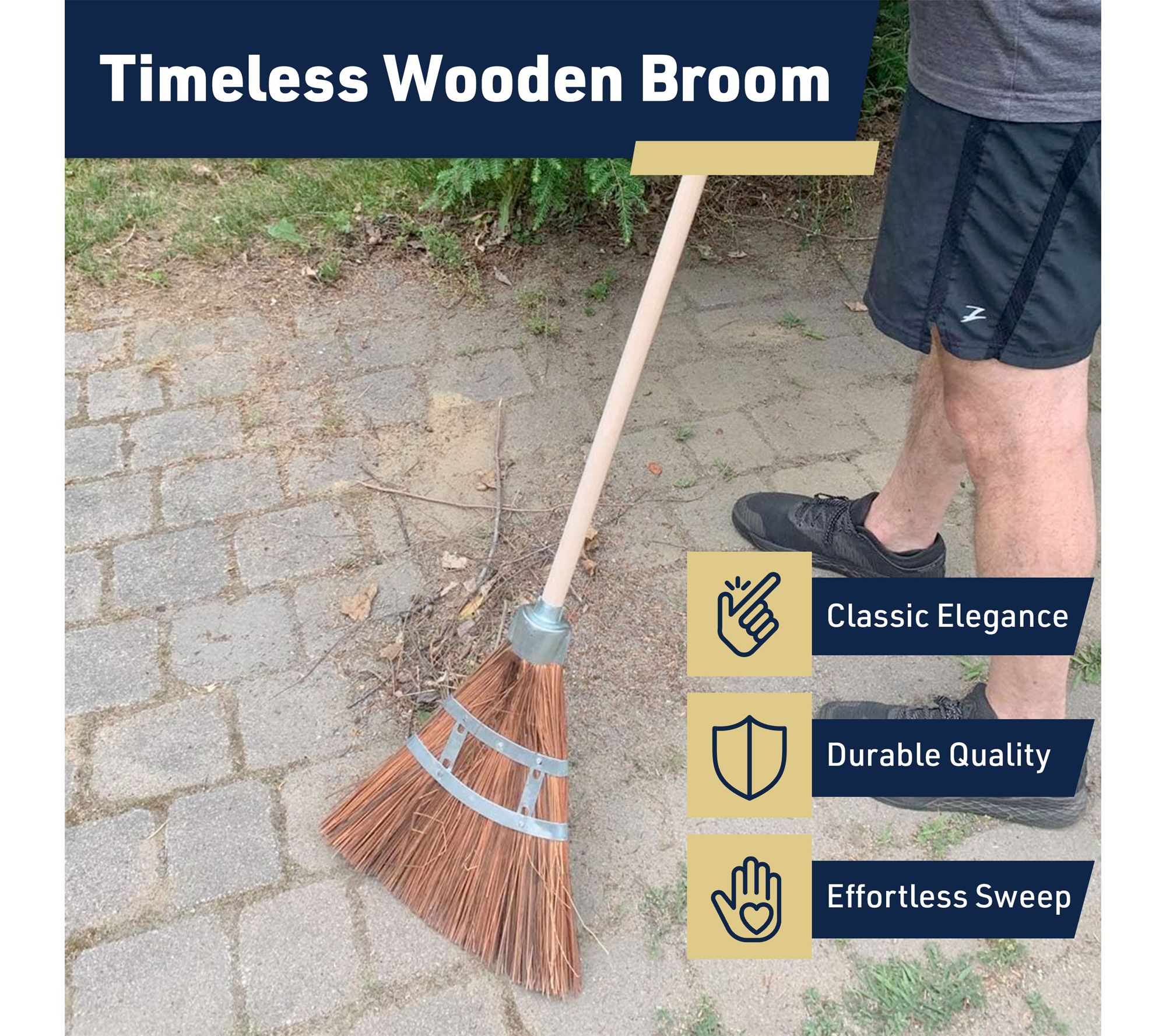 Kings County Outdoor Broom Heavy Duty Water andFire-Resistant - QVC.com