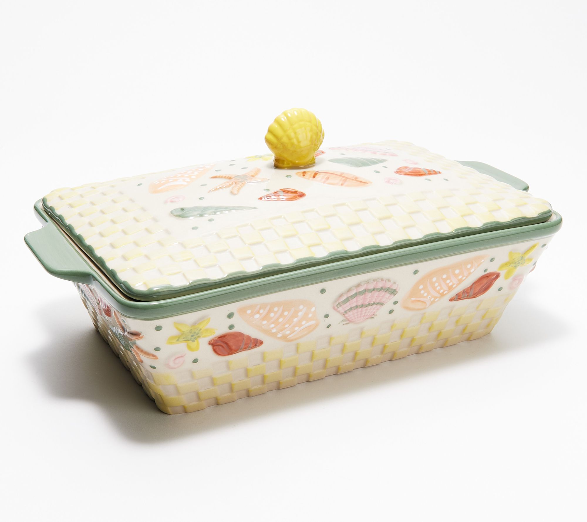 "As Is" Temp- tations Summer Shells 2-qt Covered Baker - QVC.com