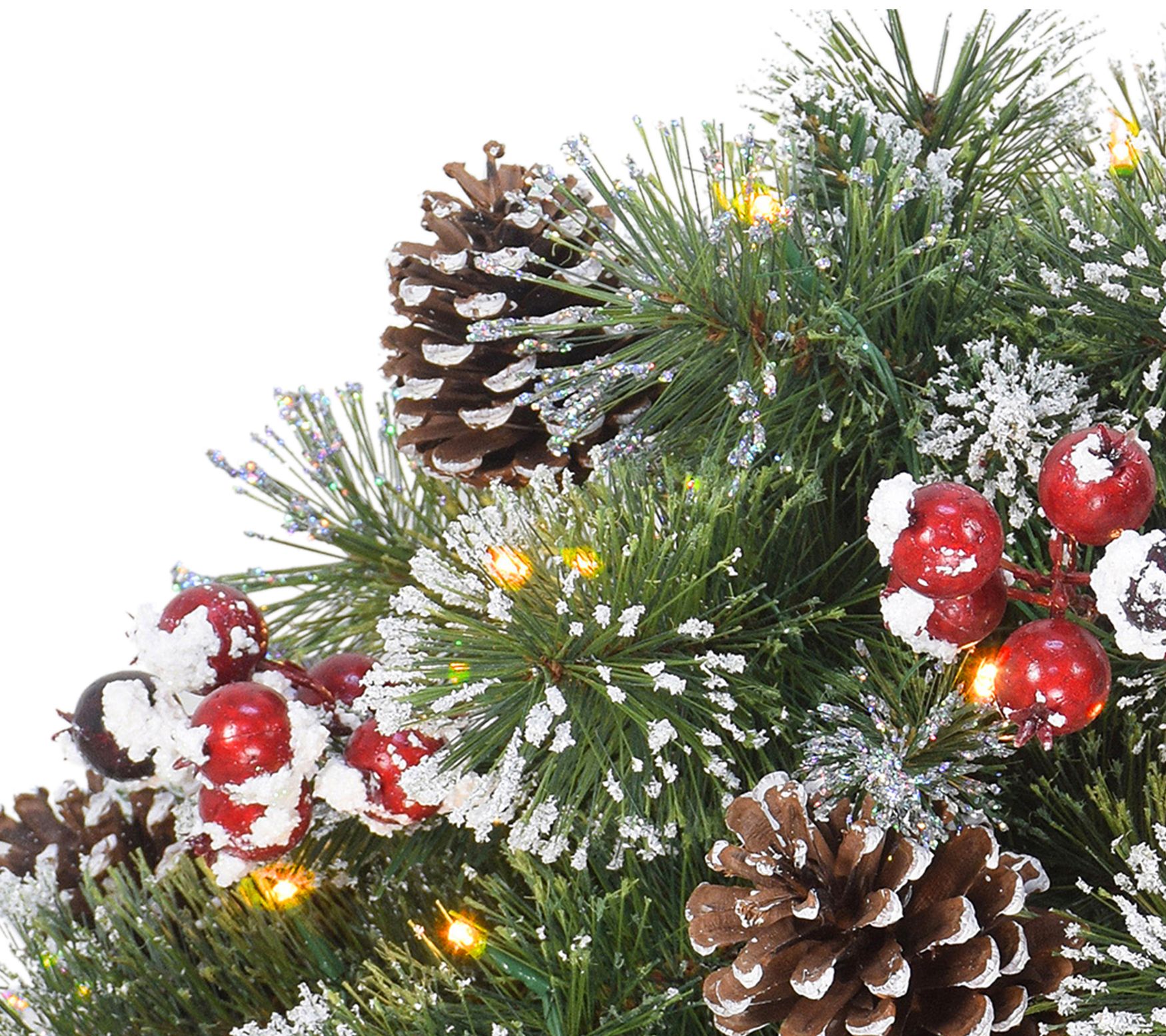 Puleo 18" B/O Snowy Urn Filler, 35 Warm White L ED Lights - QVC.com