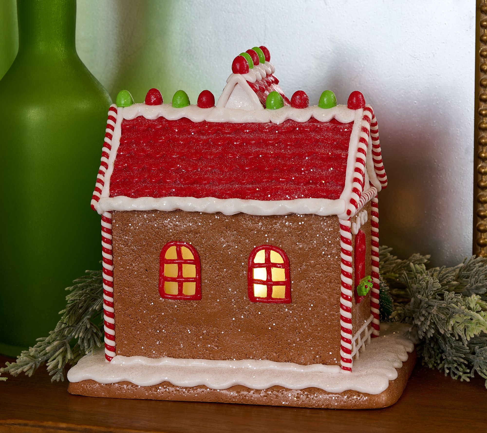 Lit Gingerbread Village Gingerbread Station by Valerie - QVC.com