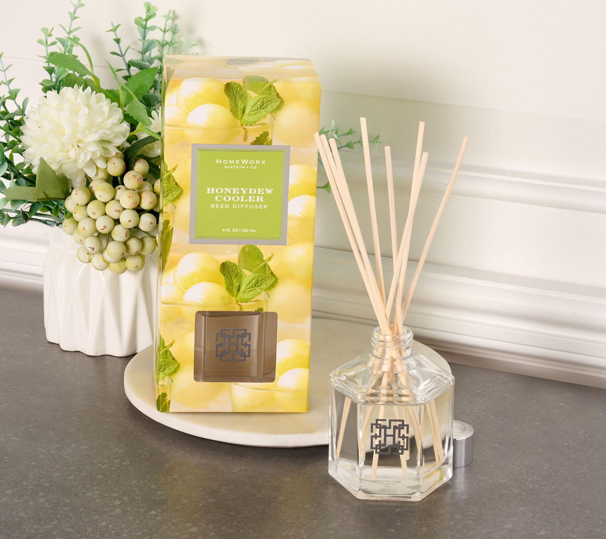 "As Is" HomeWorx by Slatkin + Co. Set/2 Honeydew Reed Diffusers - QVC.com