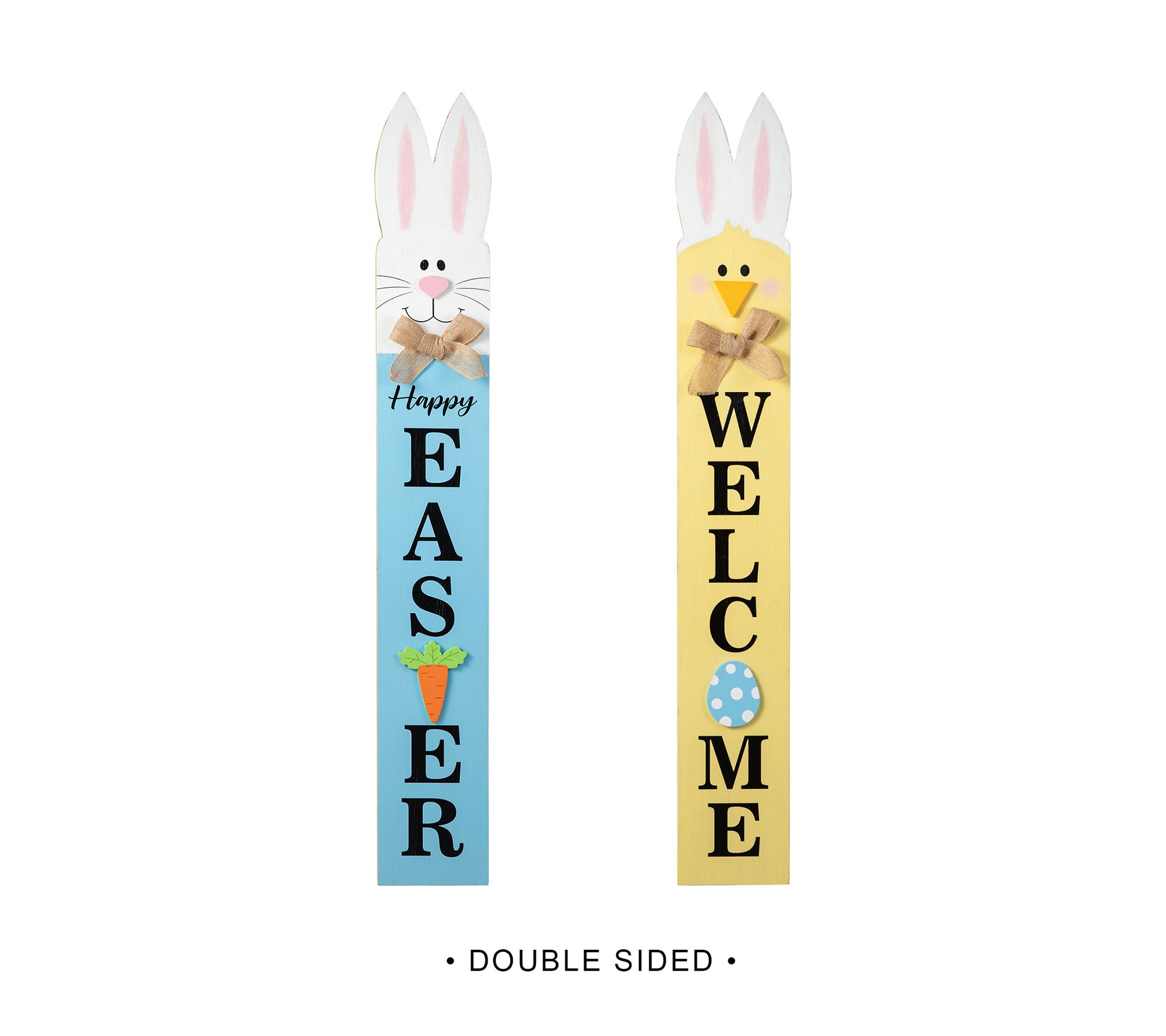 Glitzhome 42"H Double-Sided Wooden Easter WELCOME Porch Sign - QVC.com
