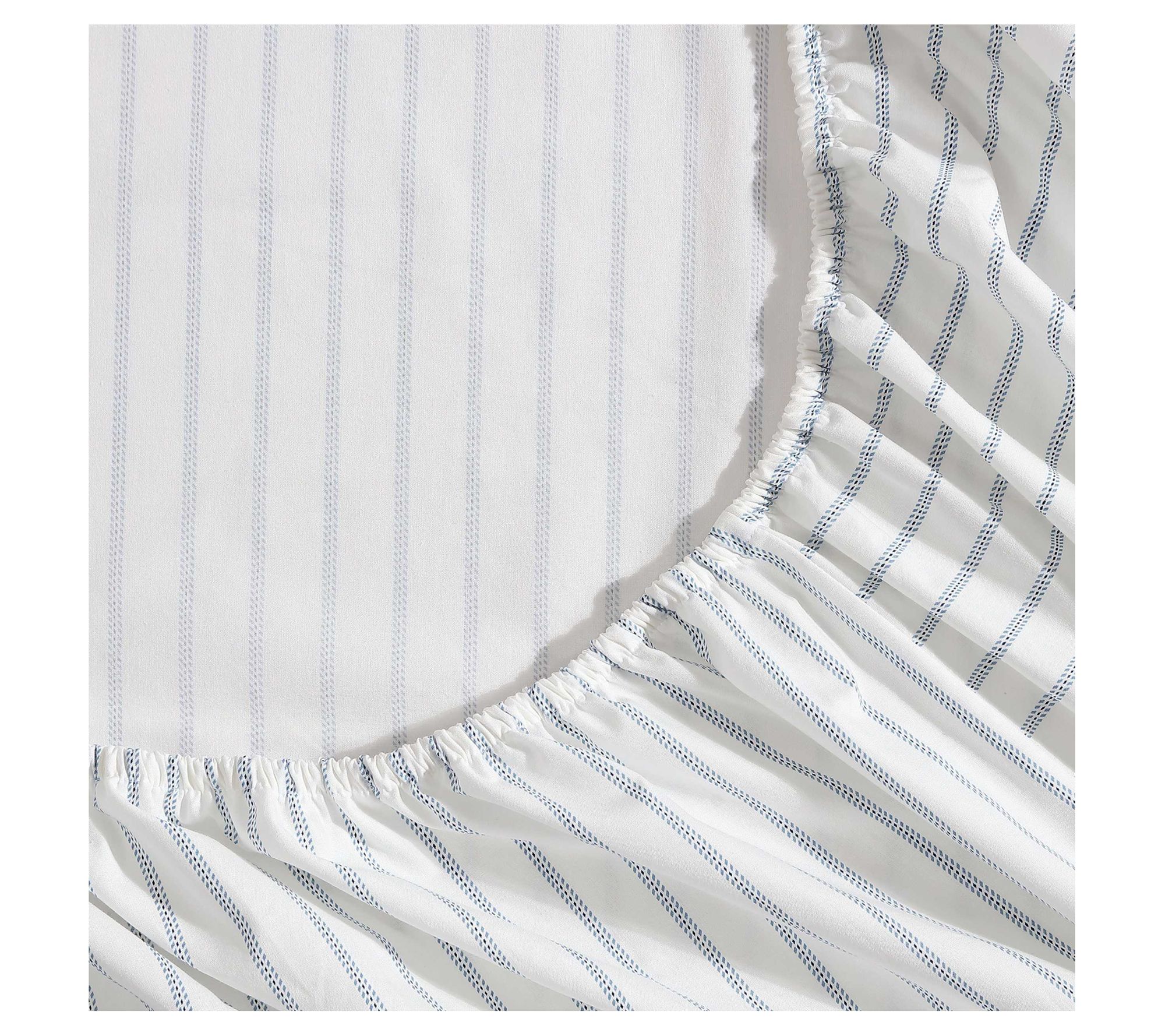 Eddie Bauer Essential Stripe White-Blue King Shet Set - QVC.com