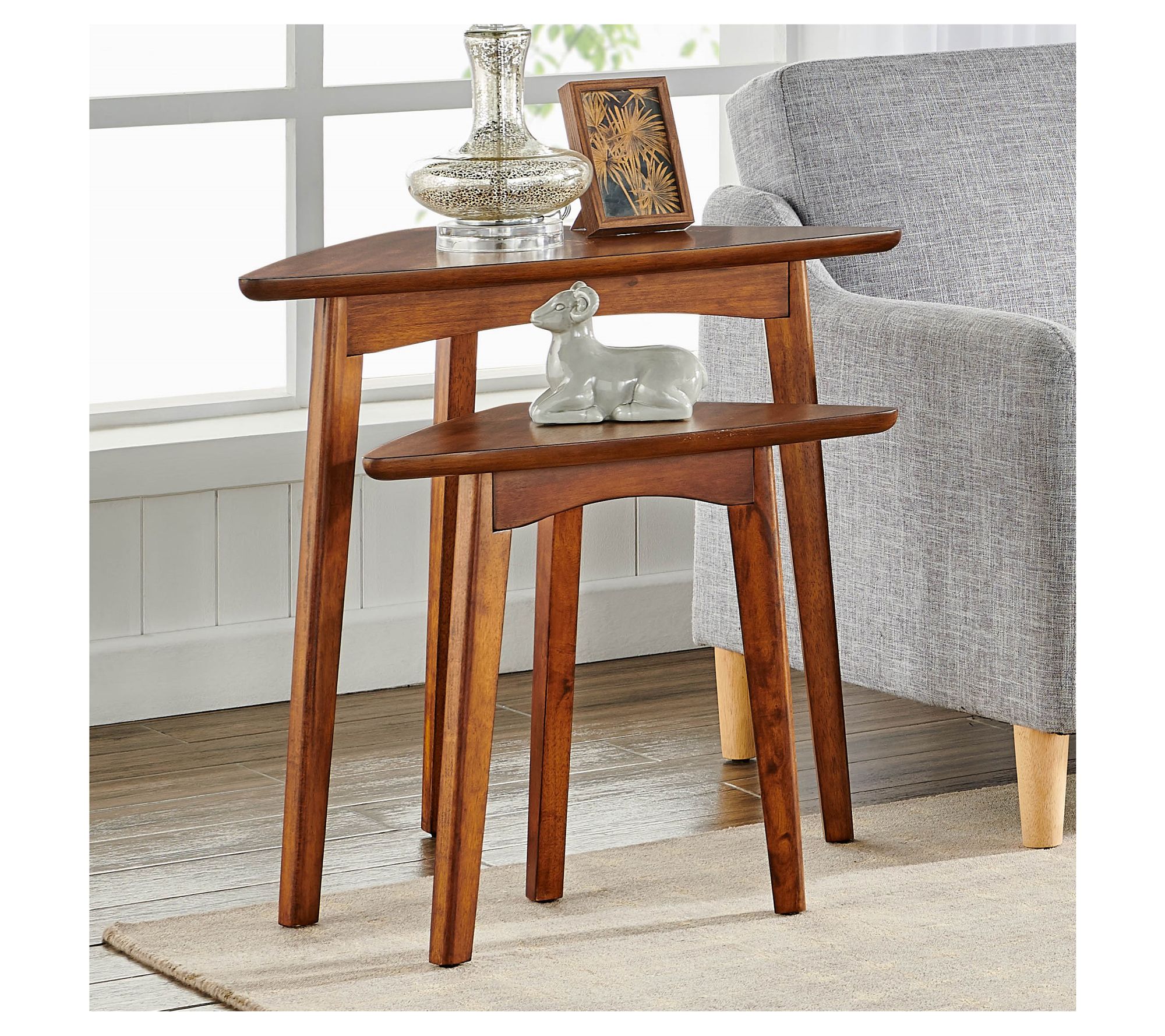 Alaterre Furniture Monterey Mid-Century S/2 Nesting End Tables - QVC.com