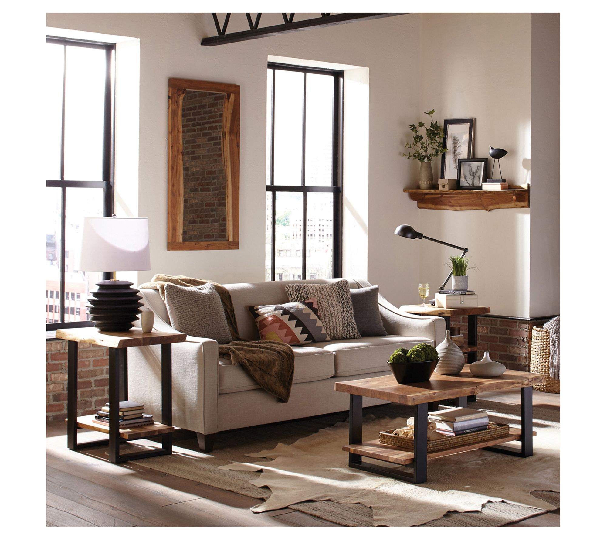 Alaterre Furniture Alpine End Table IndustrialSide Table - QVC.com