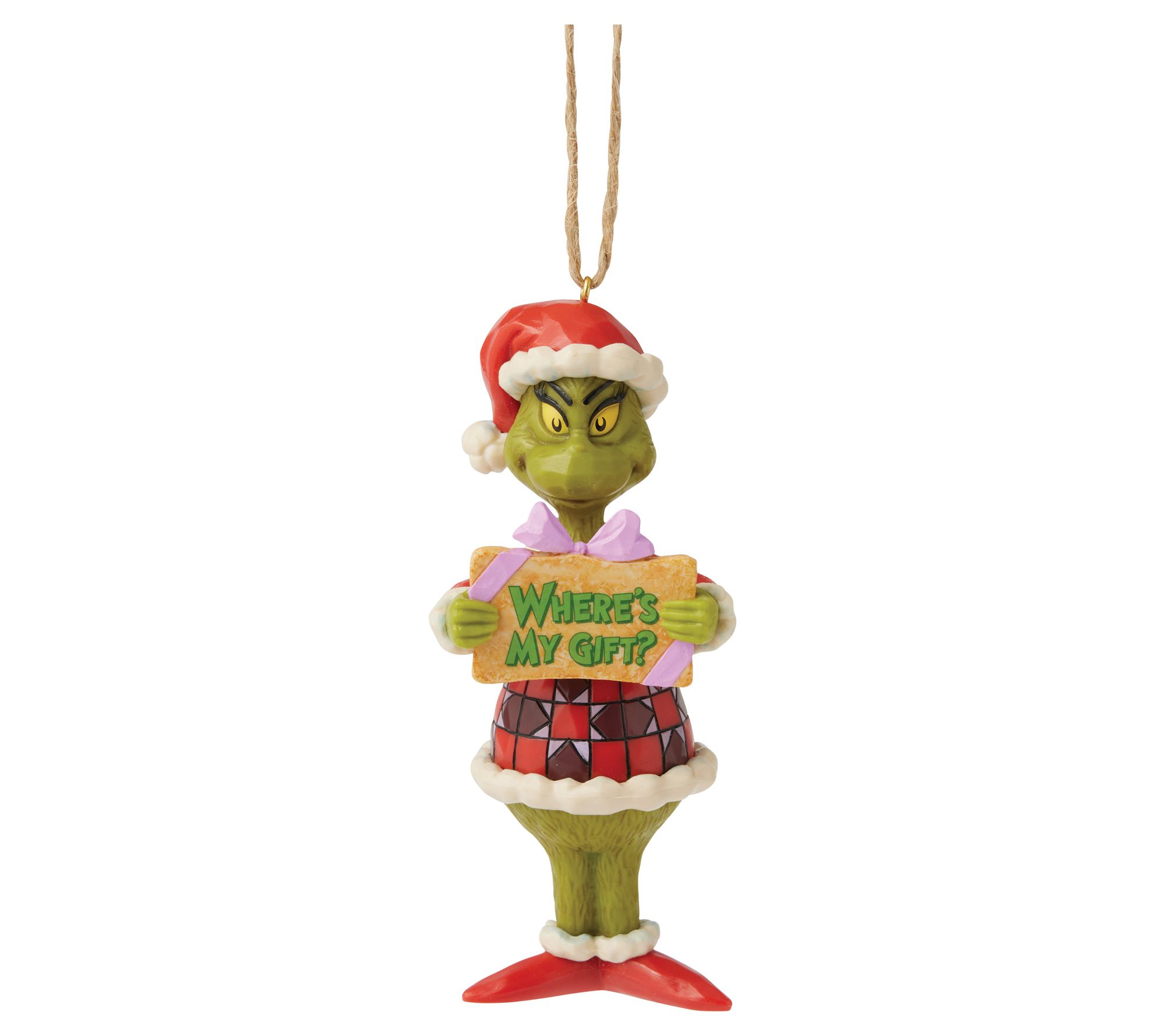 Jim Shore Grinch Grinch Message Ornament Hanging Ornament 5in - QVC.com