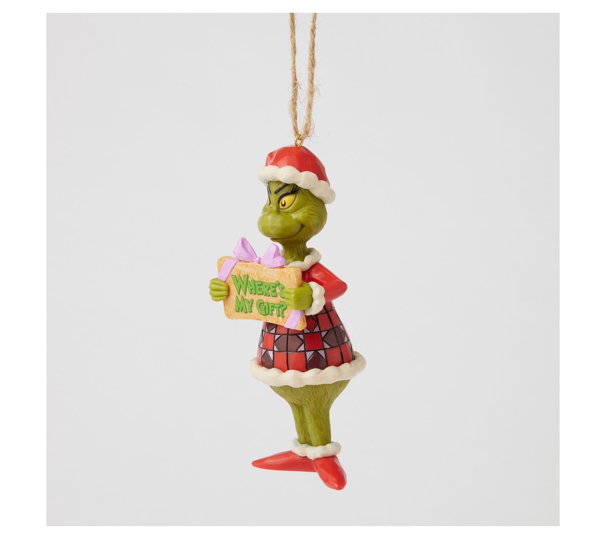 Jim Shore Grinch Grinch Message Ornament Hanging Ornament 5in - QVC.com