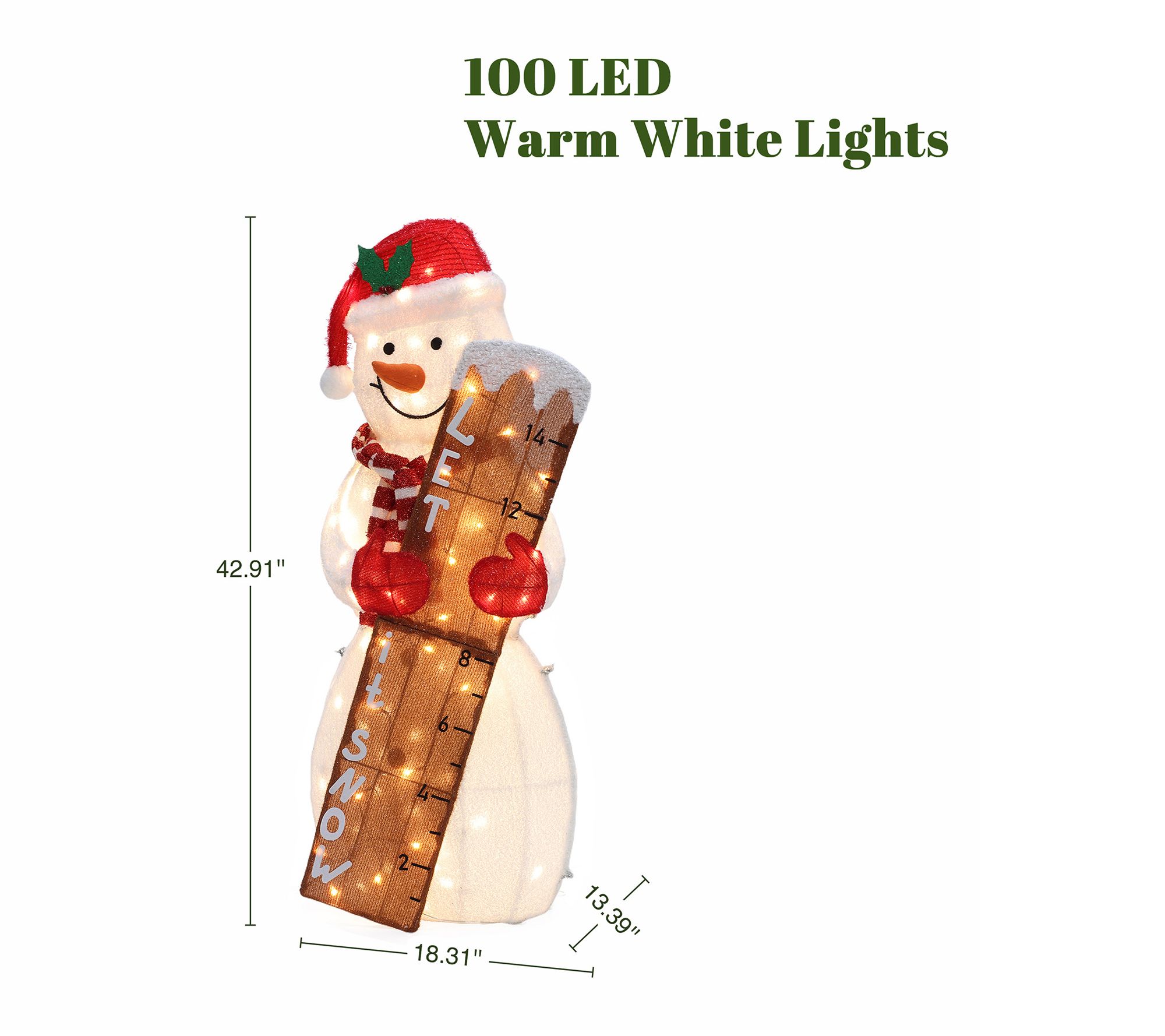 LuxenHome 3.5Ft Lighted Let-It-Snow Snowman Holiday Decoration - QVC.com