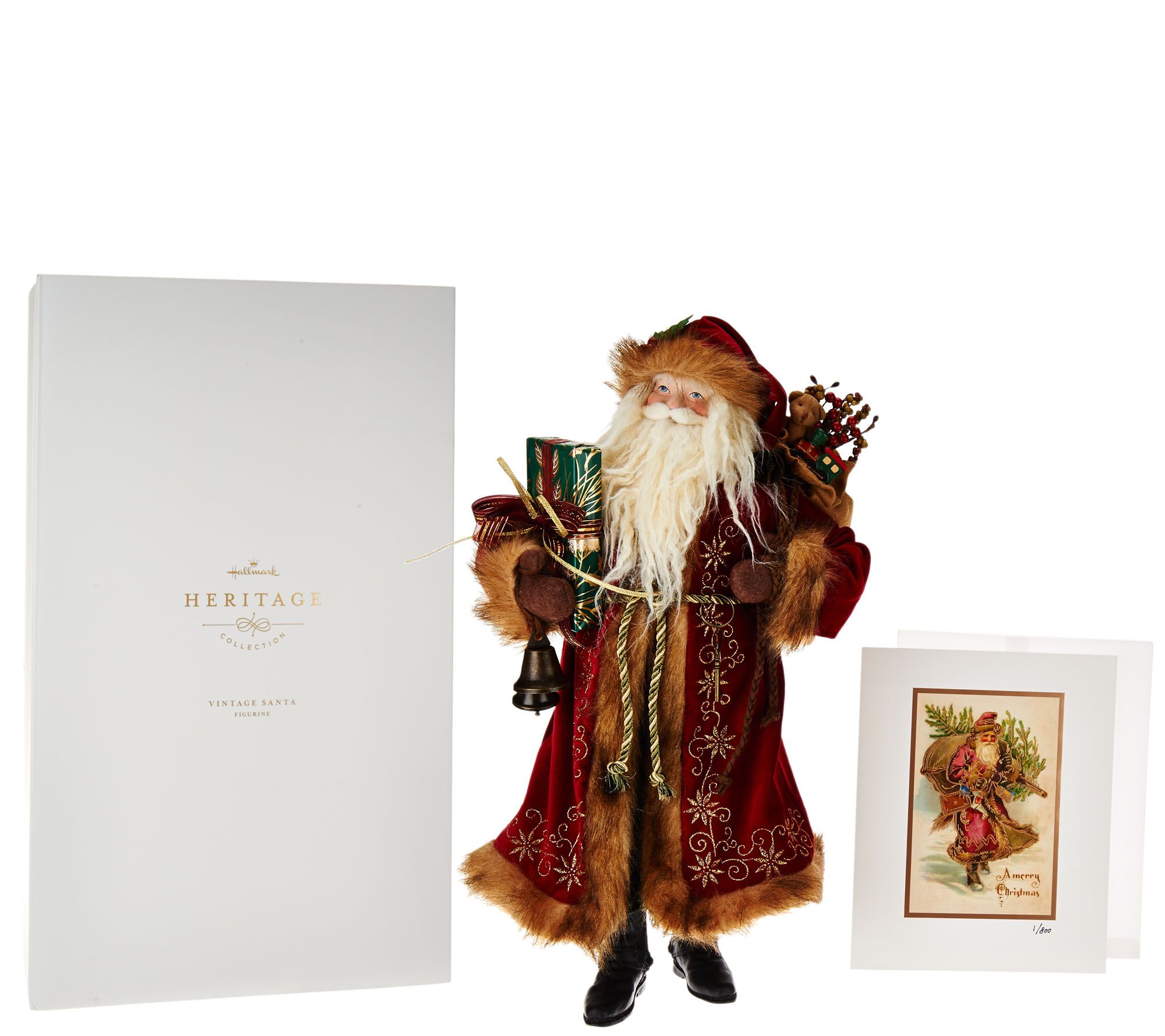 Hallmark 18.5" Heritage Santa w/ Inspiration Print and Gift Box - QVC.com