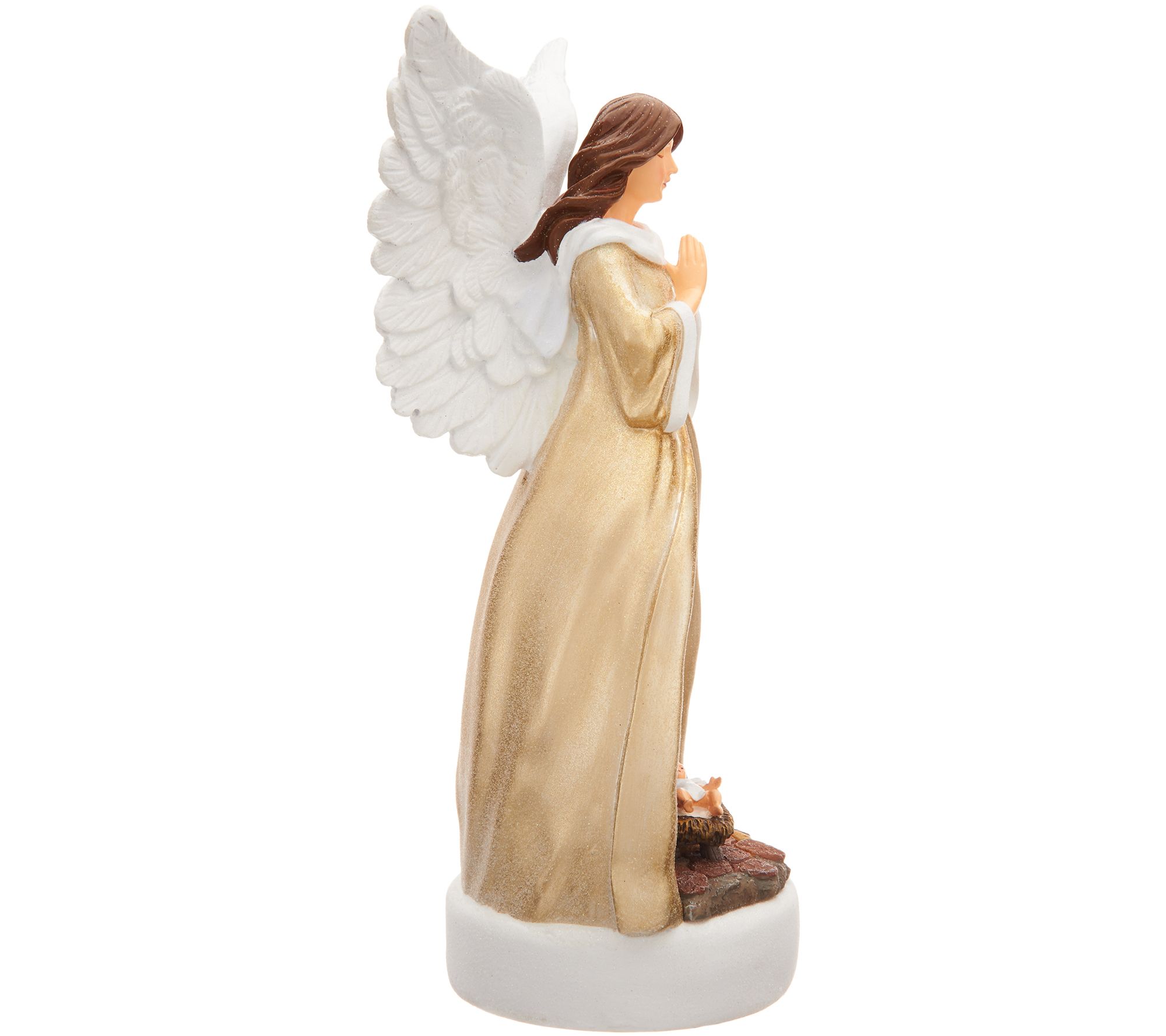 Illuminated Angel Figure with Scene by Valerie - QVC.com