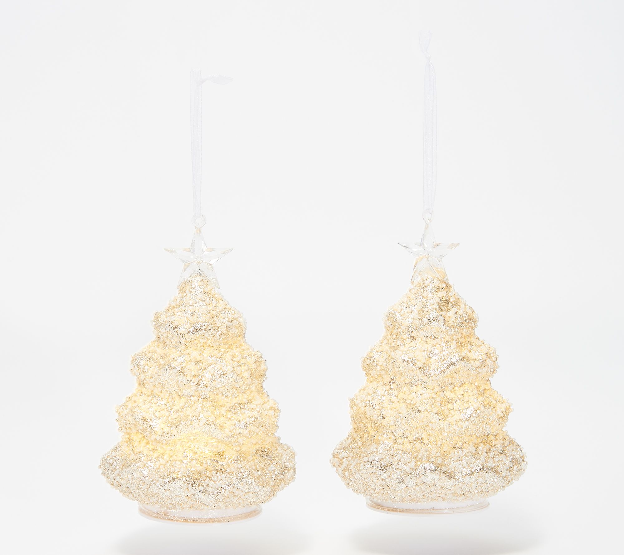 "As Is" Set of 2 Illuminated Color Morphing Beaded Trees by Valerie ...