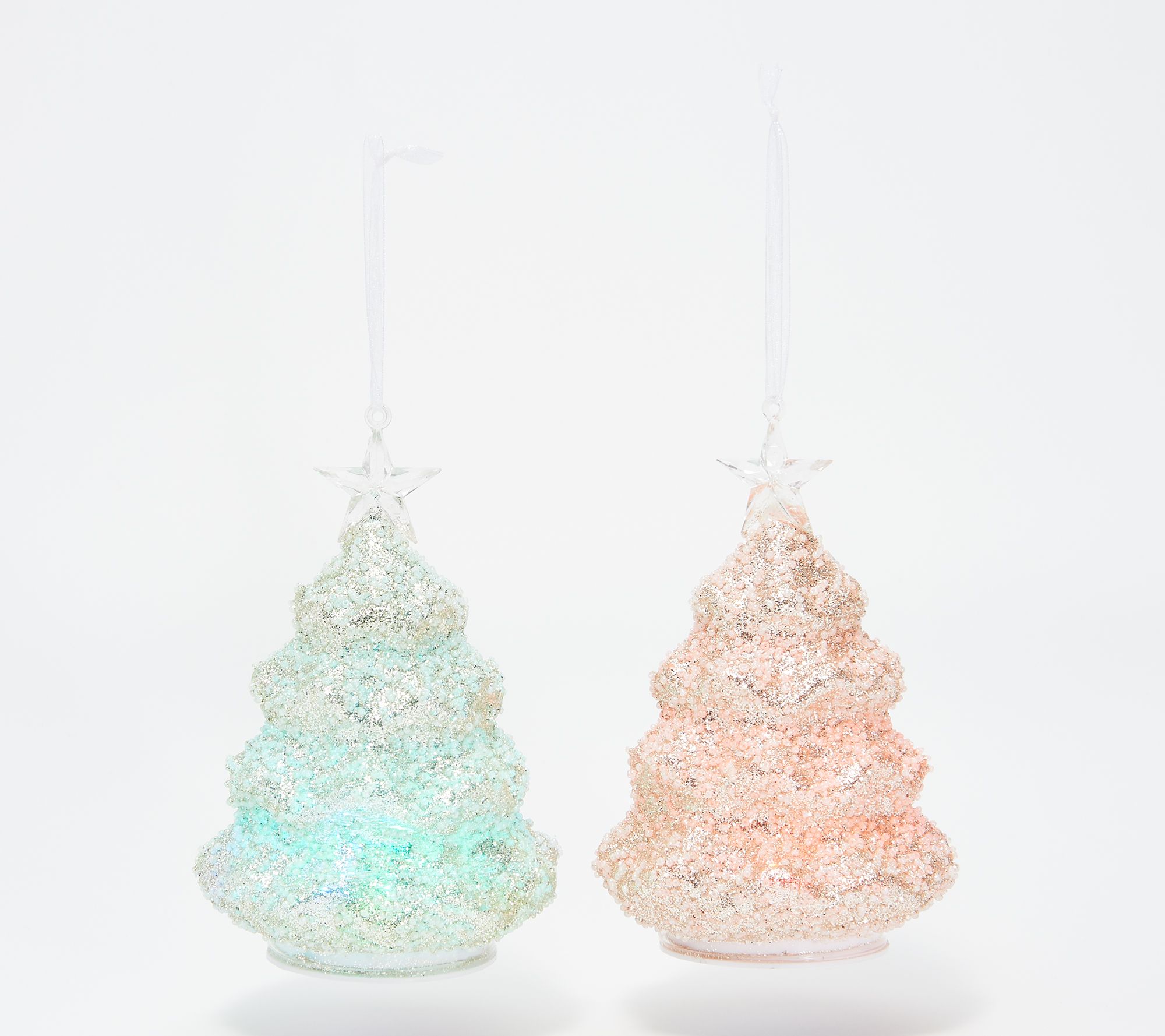 "As Is" Set of 2 Illuminated Color Morphing Beaded Trees by Valerie ...