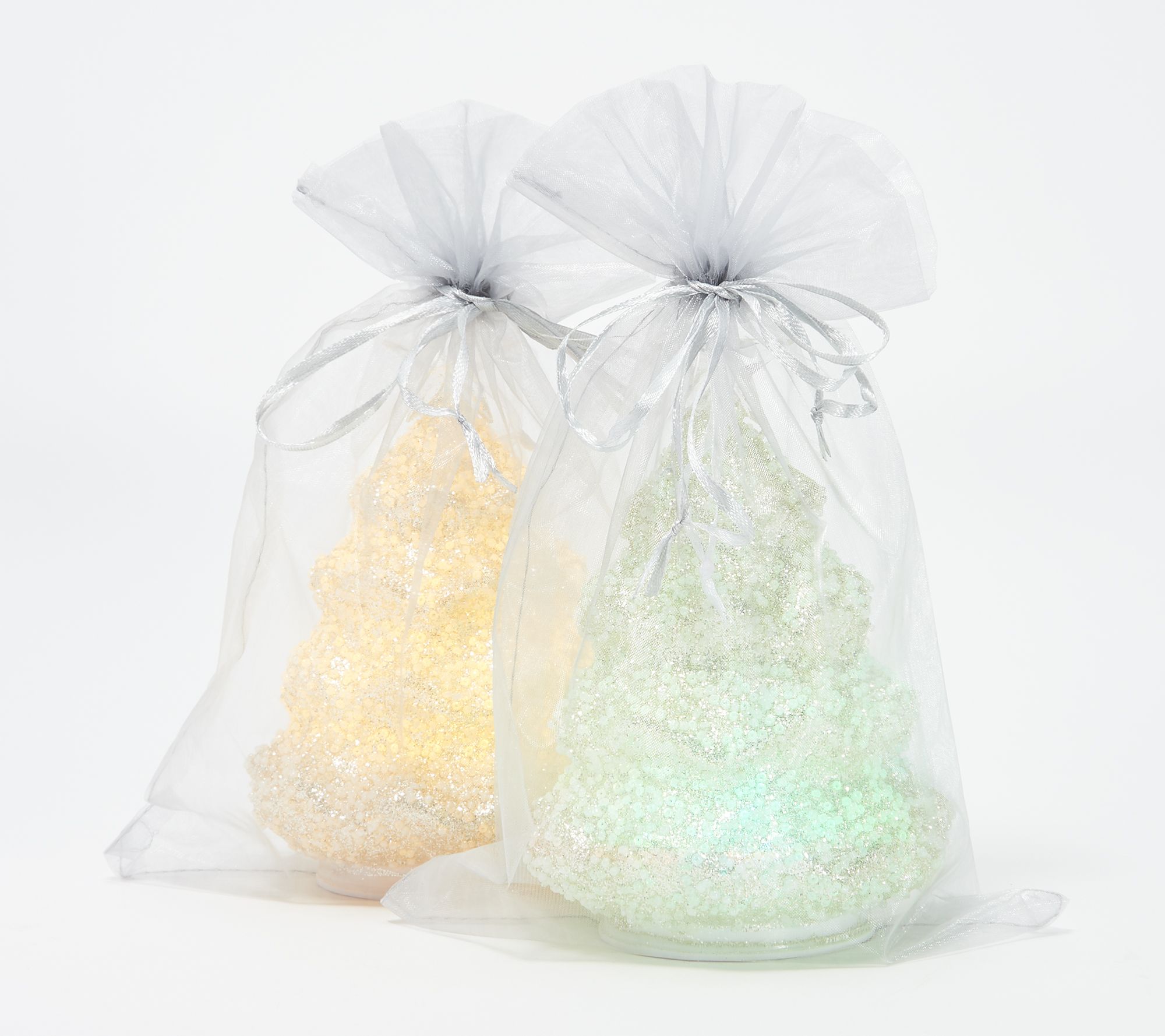 "As Is" Set of 2 Illuminated Color Morphing Beaded Trees by Valerie ...