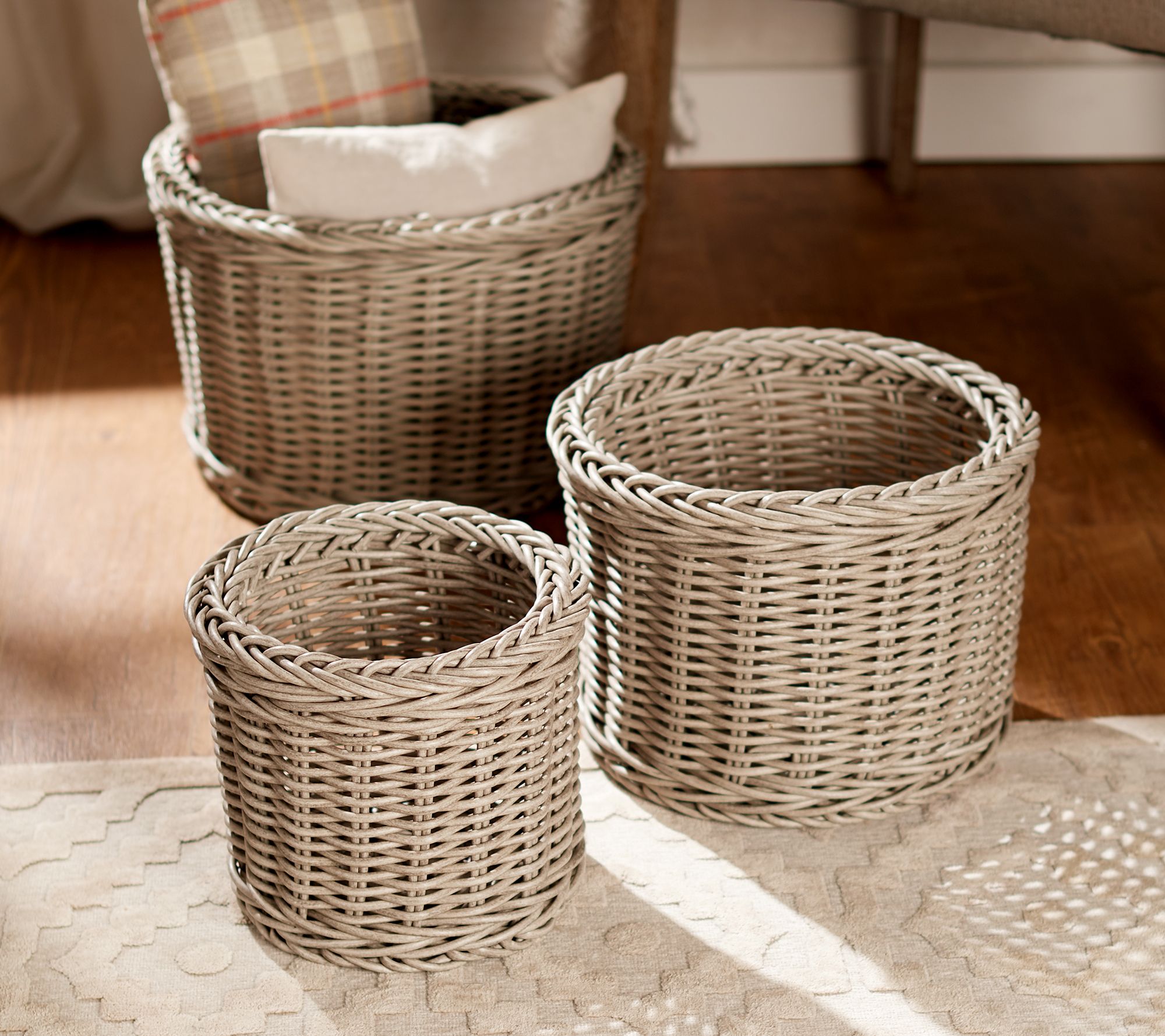 "As Is" Set of 3 Nested Woven Baskets by Valerie - QVC.com