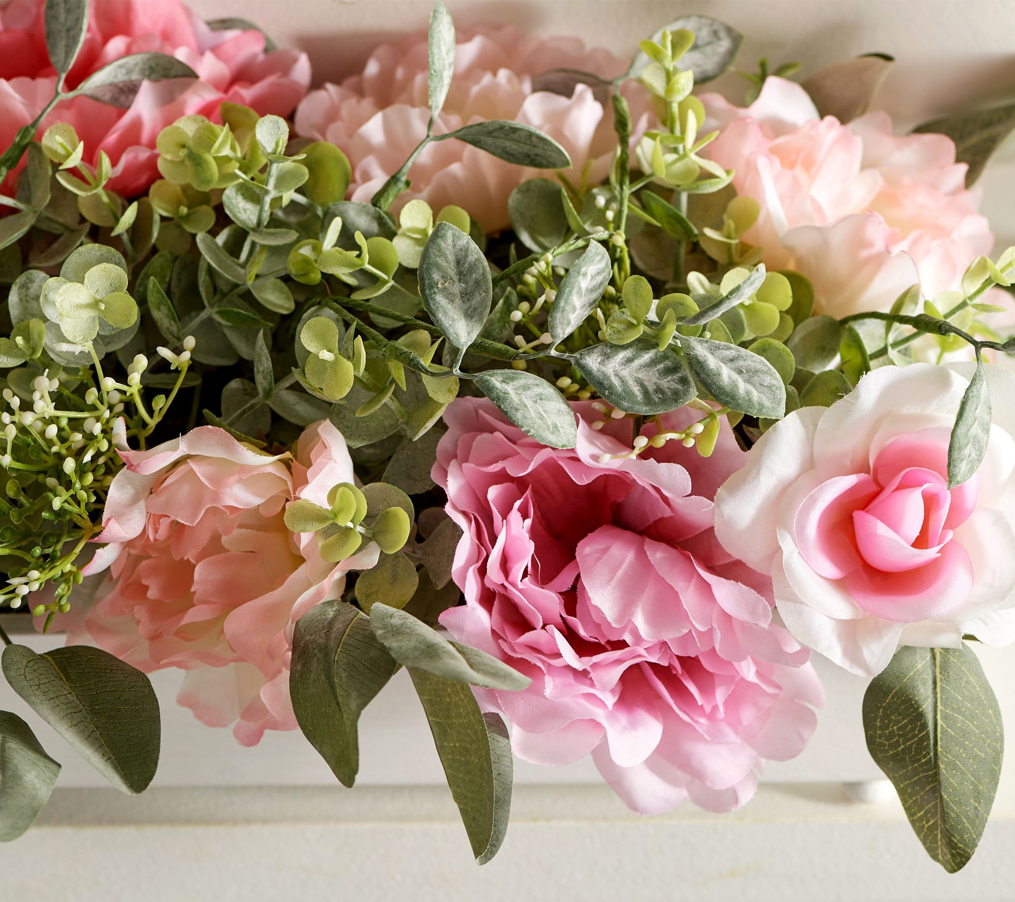 "As Is" Peony, Rose and Eucalyptus Centerpiece by Valerie - QVC.com